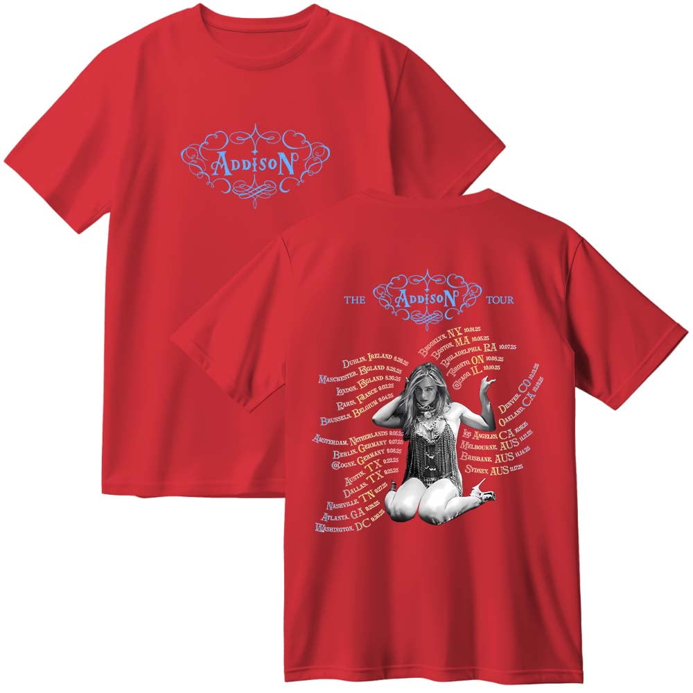 Addison Rae The Addison Tour 2025 Merch Cotton T-Shirt Women Men Casual ...