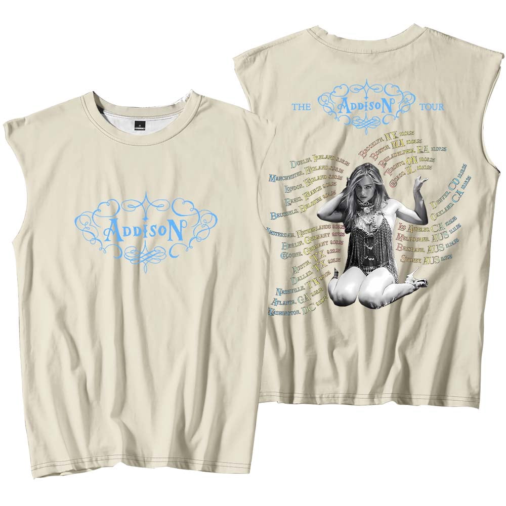 Addison Rae The Addison Tour 2025 Merch Tank Tops Sleeveless T-Shirt ...