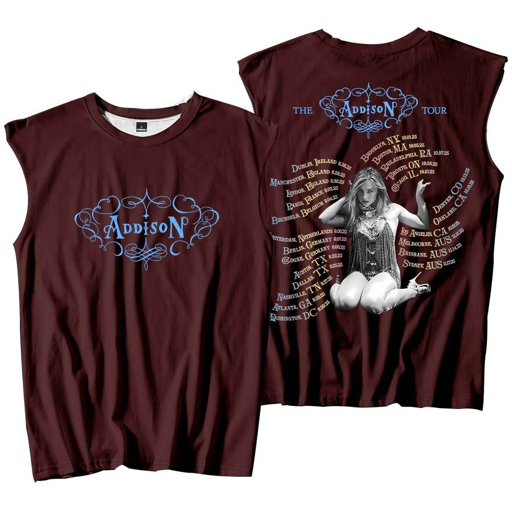 Addison Rae The Addison Tour 2025 Merch Tank Tops Sleeveless T-Shirt ...