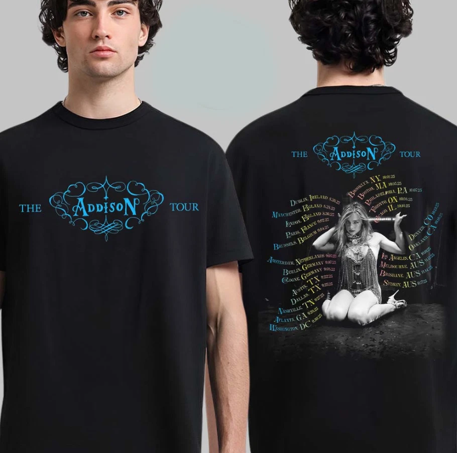 Addison Rae The Addison Tour 2025 T-shirt,Black Color,Size L - Walmart.com