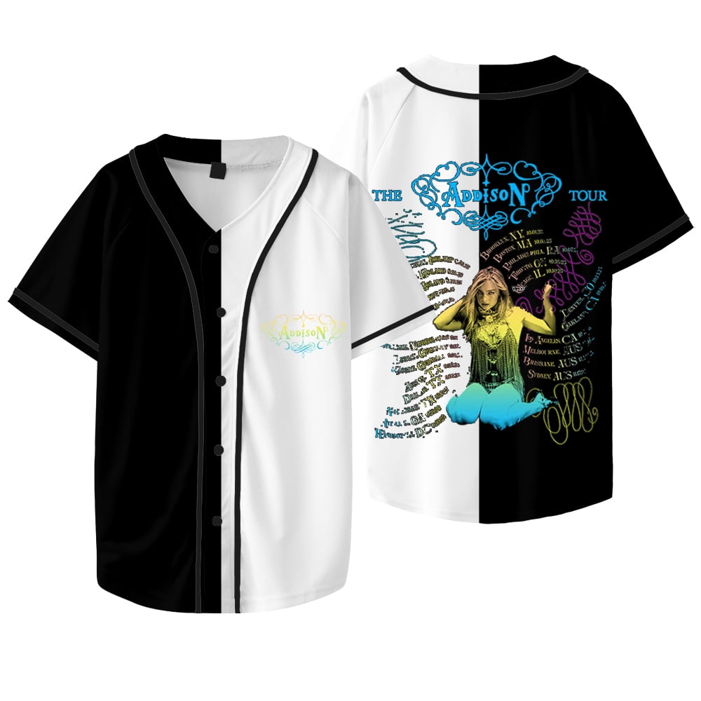 Addison Rae The Addison Tour Merch Baseball Jacket Tee Cosplay Unisex V ...