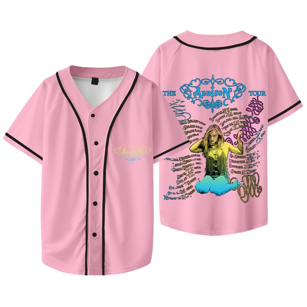 Addison Rae The Addison Tour Merch Baseball Jacket Unisex V-Neck Short ...