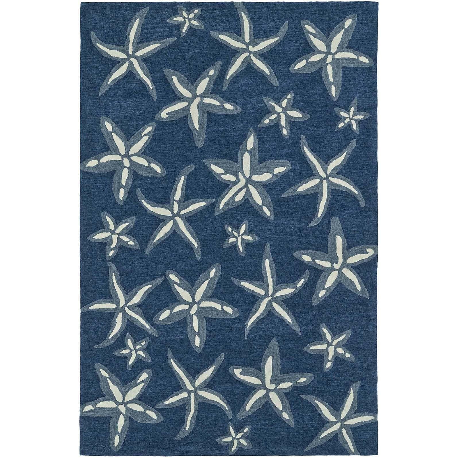 Addison Rugs Addison Beaches Starfish Navy/Ivory Area Rug (5' x 7' 6 ...