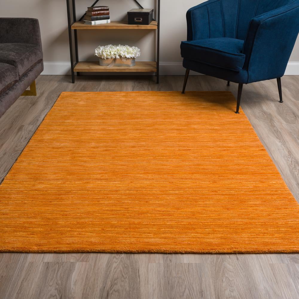 Addison Rugs Addison Cooper Multi Shade Solid Wool Area Rug Orange 5'X7 ...