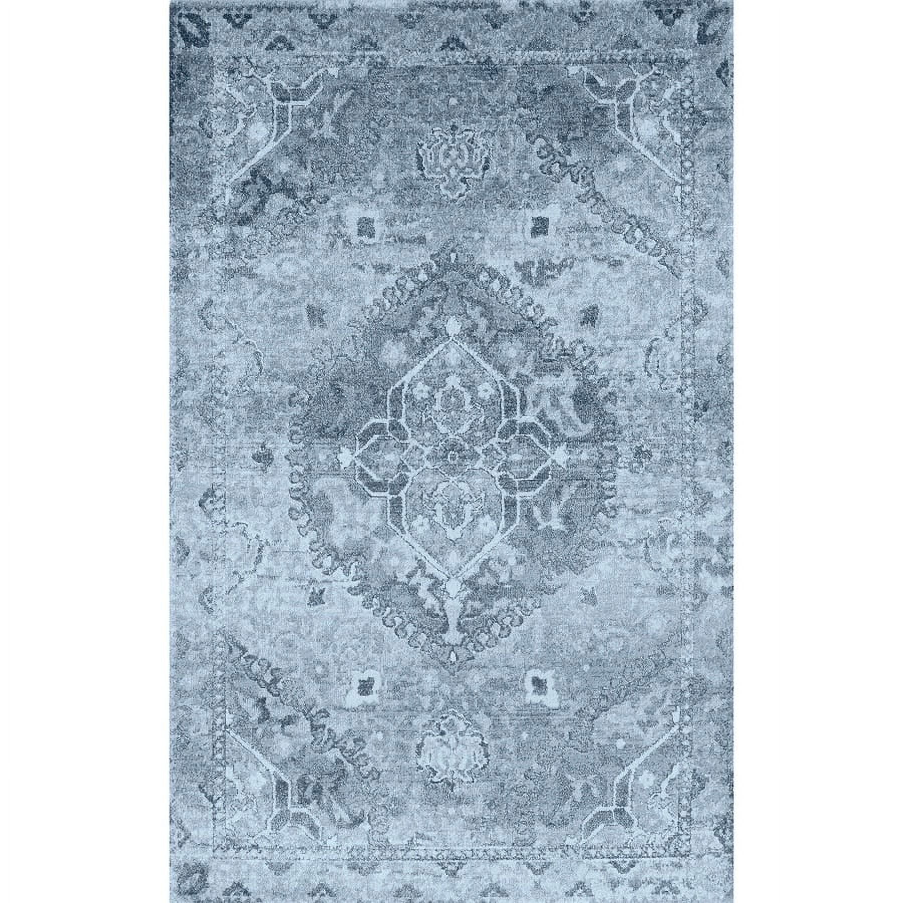 Addison Rugs Addison Wellington Antique Medallion Blue/Ivory Area Rug ...