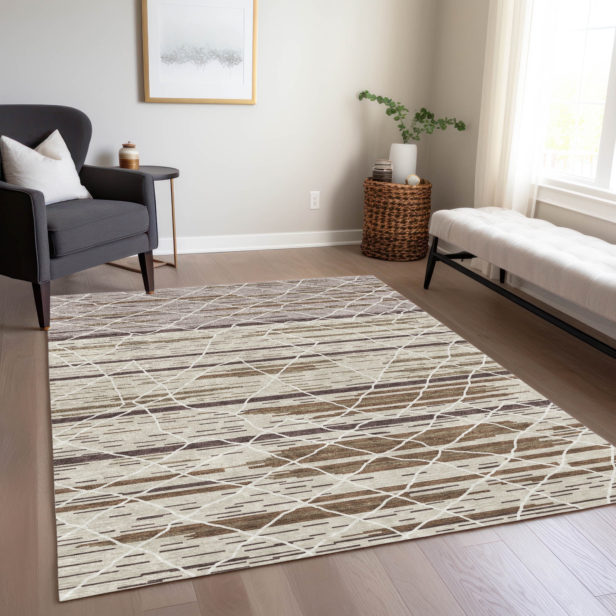 Addison Rugs Chantille ACN1025 Brown 5' x 7'6" Indoor Outdoor Area Rug ...