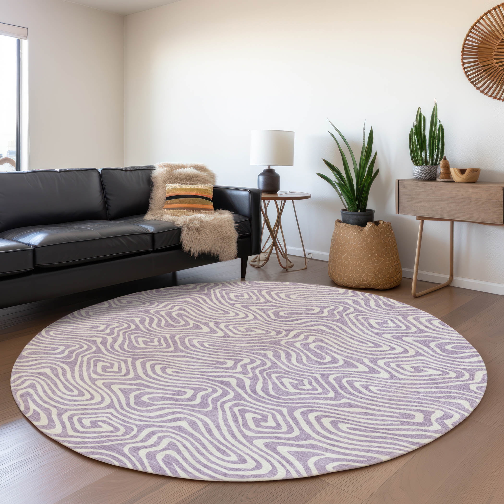 Addison Rugs Chantille Indoor/Outdoor Transitional Swirls Lavender ...