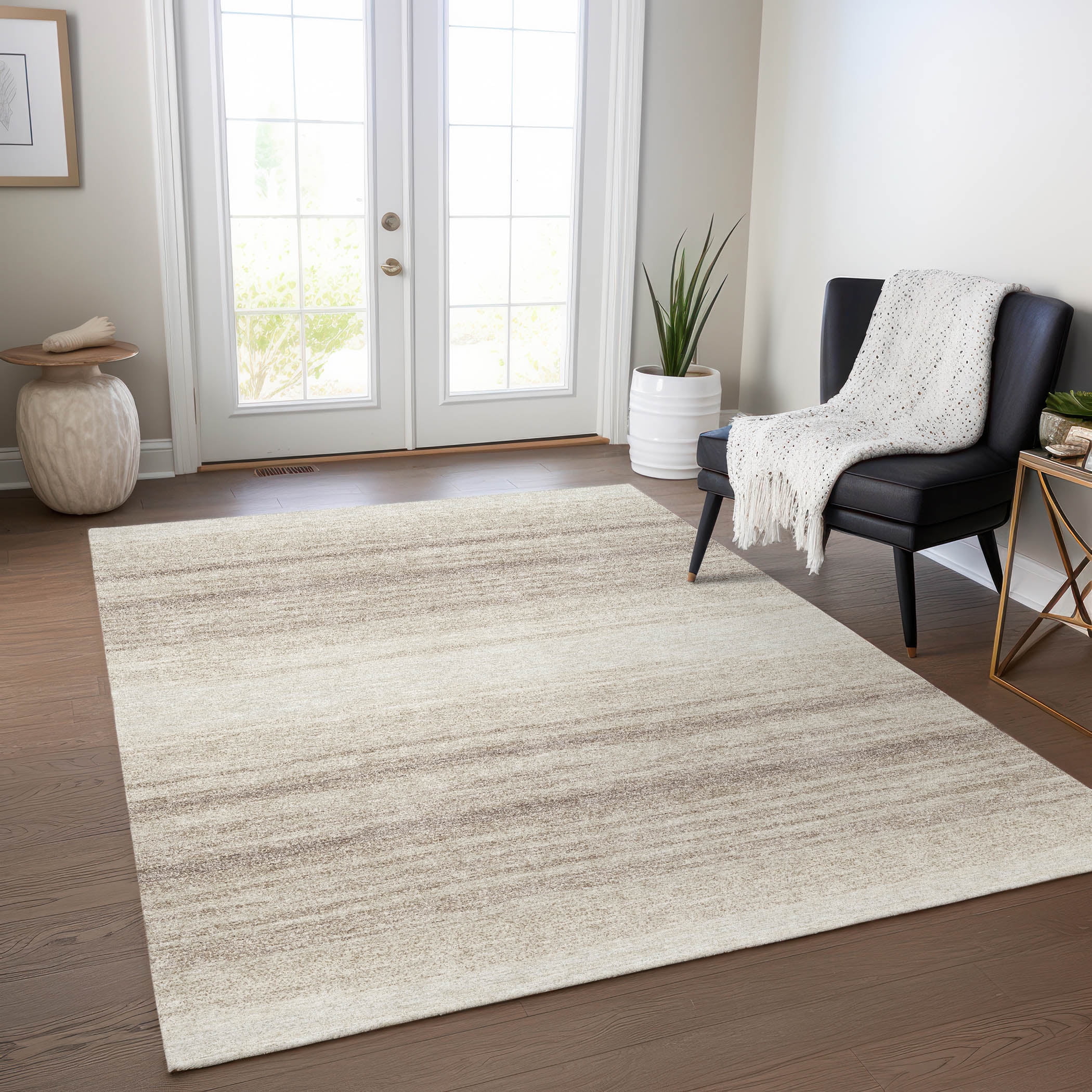 Addison Rugs Chantille Indoor/Outdoor Transitional Stripes Ivory ...