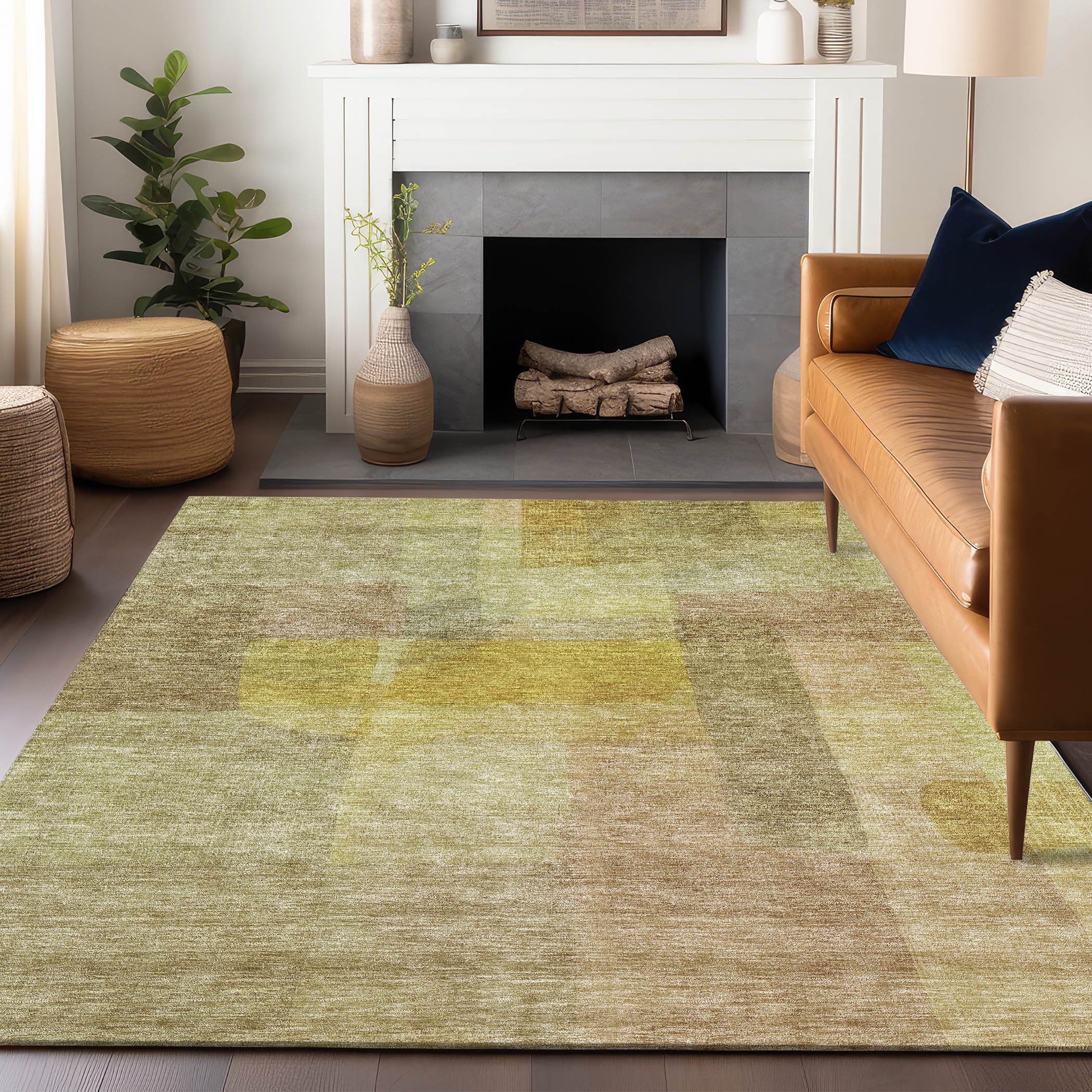 Addison Rugs Chantille Indoor/Outdoor Transitional Modern Gold Washable ...