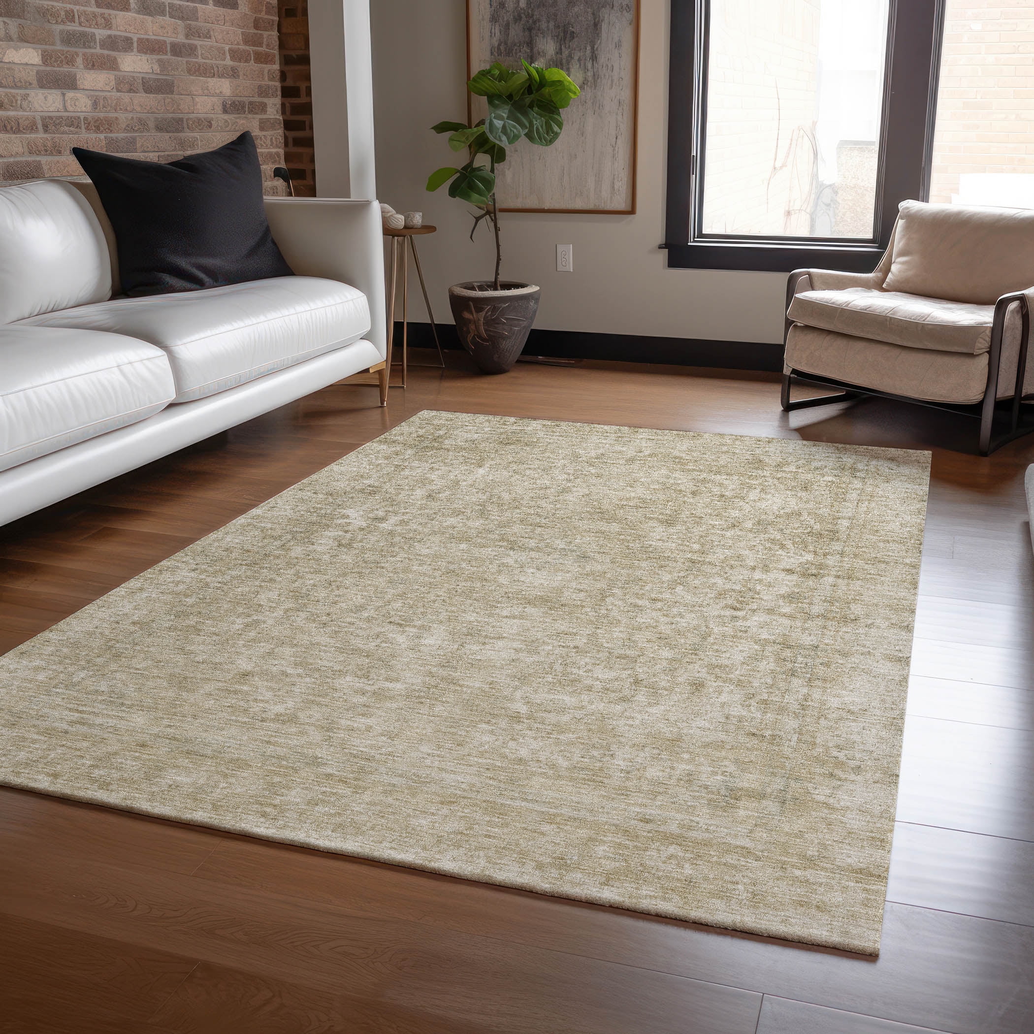 Addison Rugs Chantille Indoor/Outdoor Traditional Global Tan Washable ...