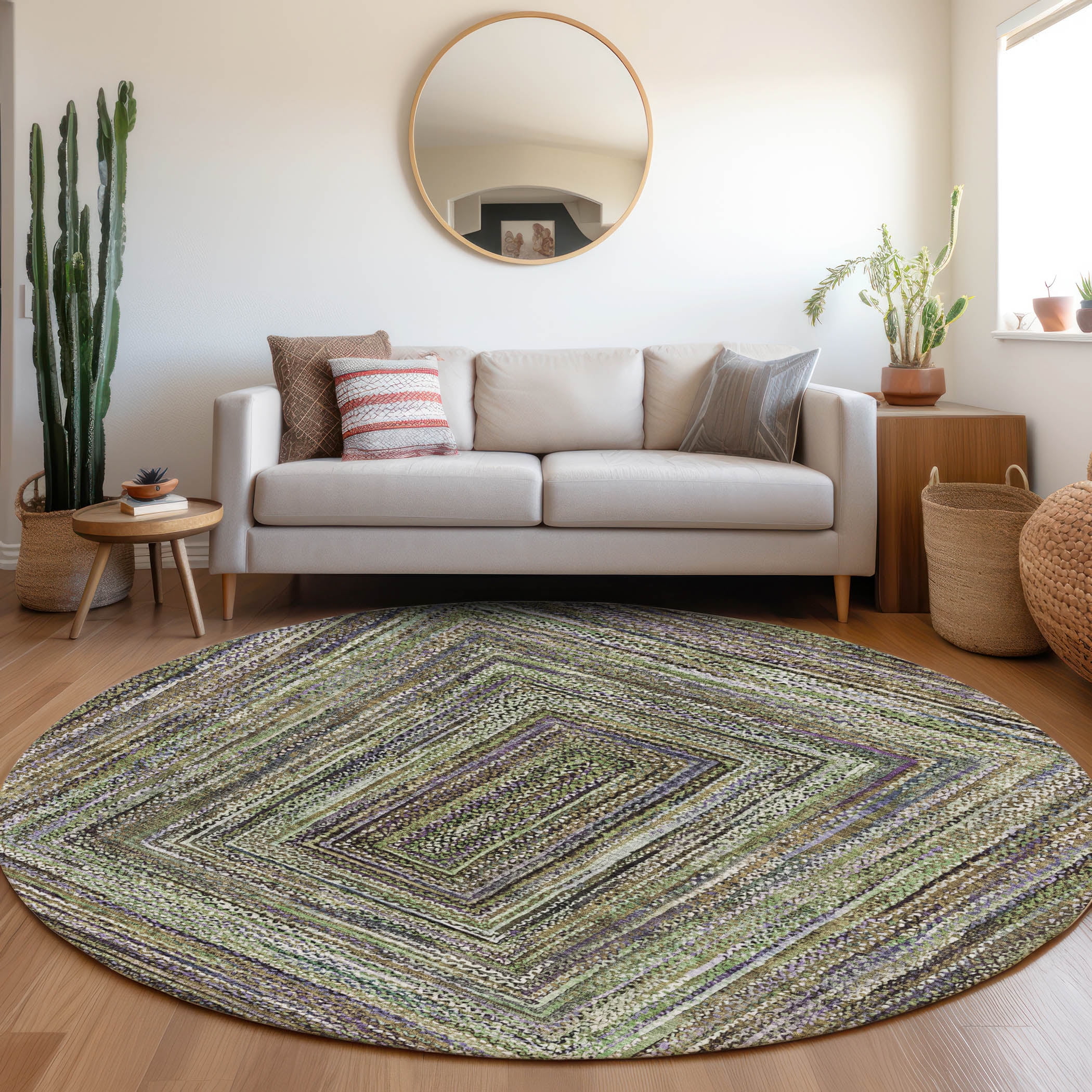Addison Rugs Chantille ACN1725 Olive 8' x 8' Indoor/Outdoor, Machine ...