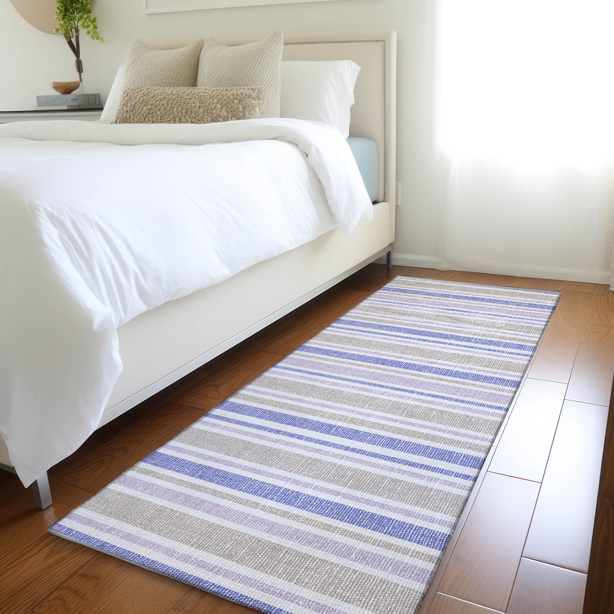 Addison Rugs Chantille Indoor/Outdoor Transitional Stripes Navy ...