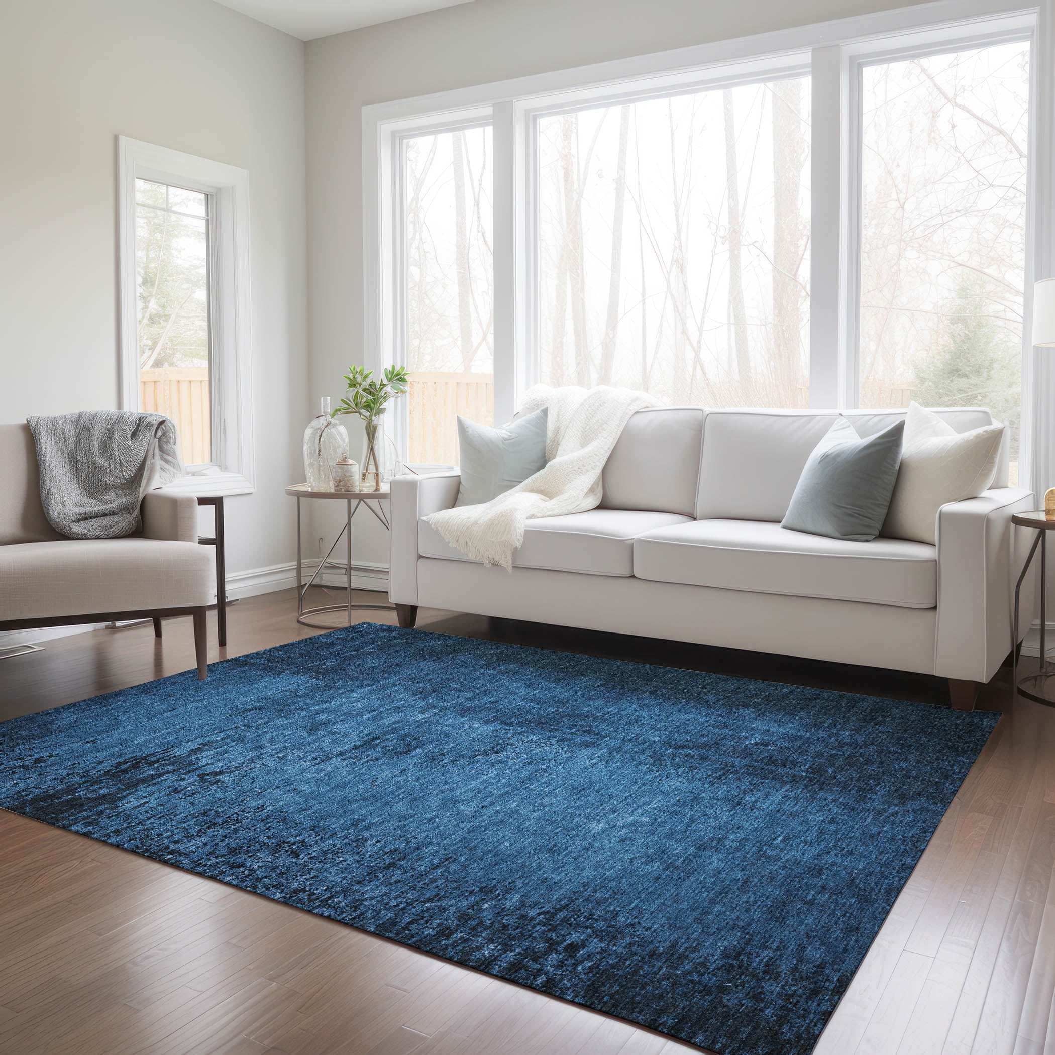 Addison Rugs Chantille Indoor/Outdoor Transitional Organic Navy ...