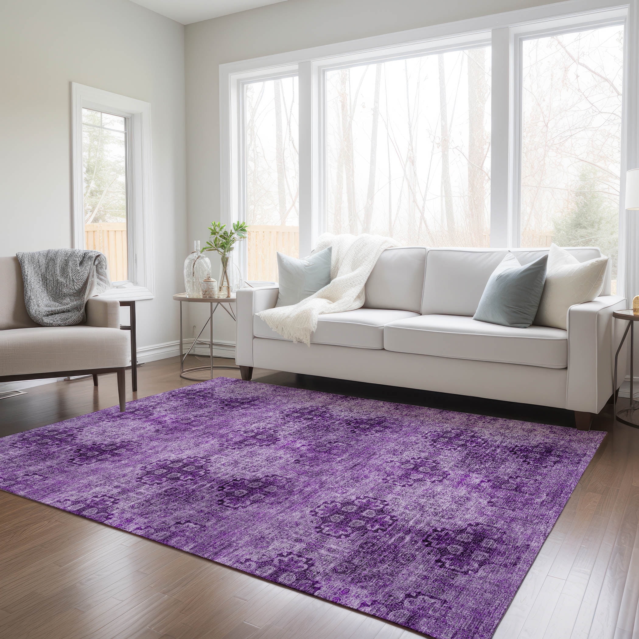 Addison Rugs Chantille Indoor/Outdoor Transitional Organic Eggplant ...