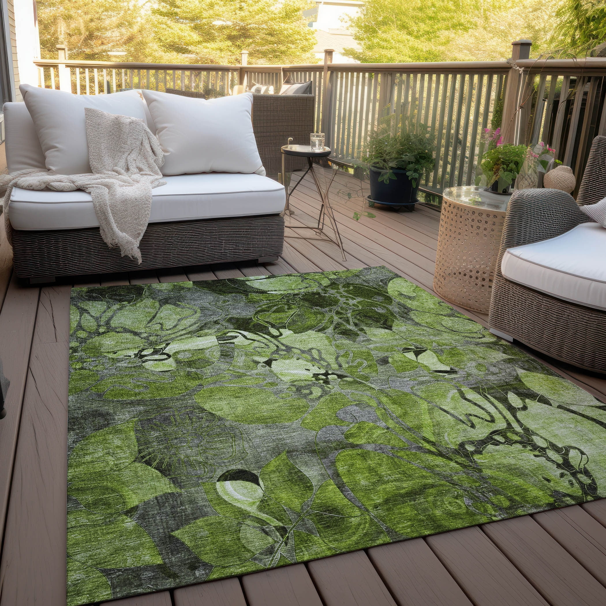Addison Rugs Chantille ACN558 Fern 9' x 12' Indoor Outdoor Area Rug ...