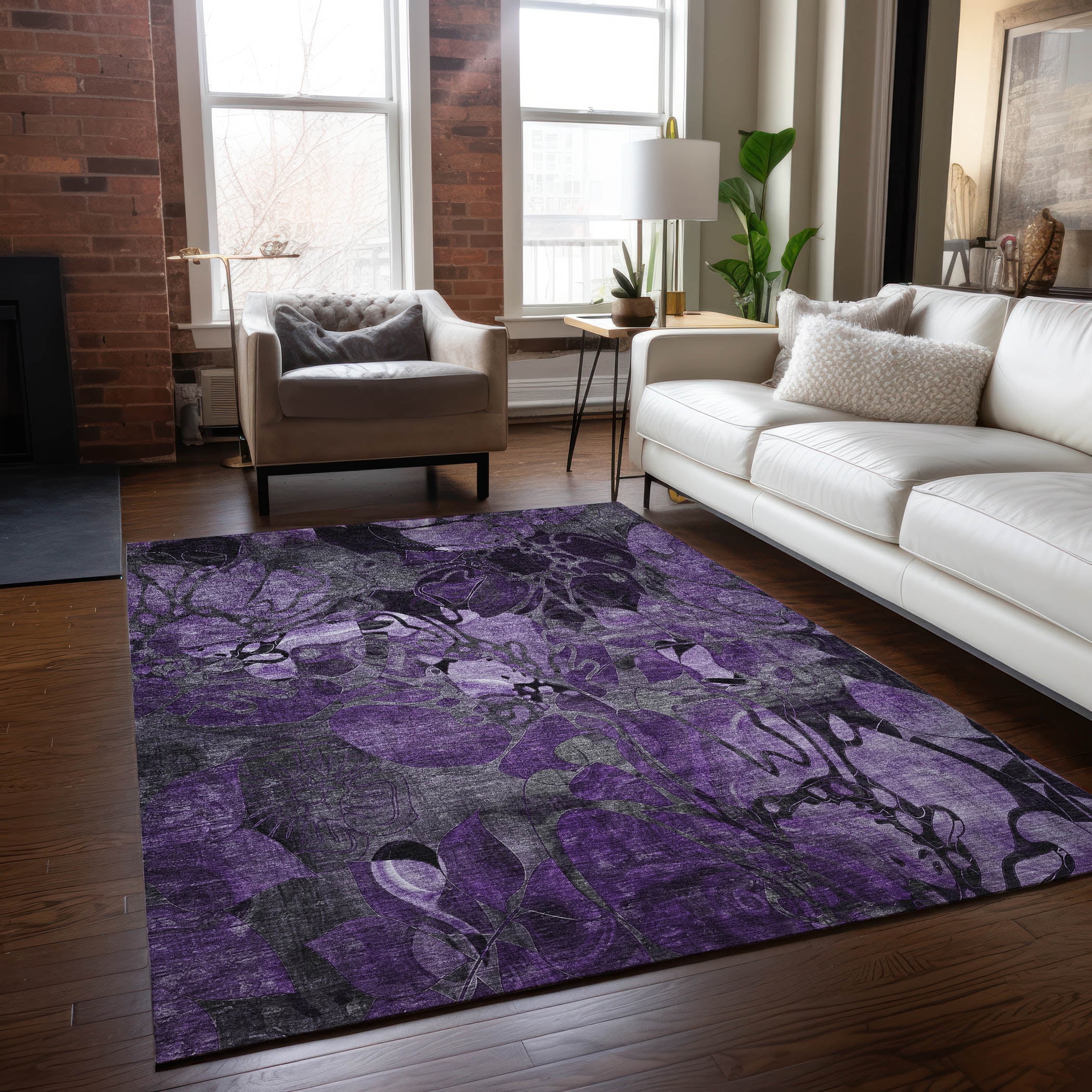 Free Shipping! Addison Rugs Chantille ACN558 Purple 3' x 5' Indoor ...