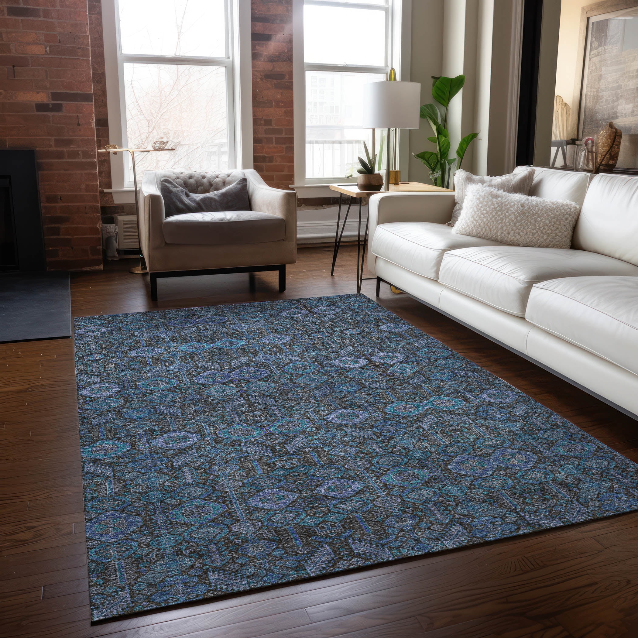 Addison Rugs Chantille Indoor/Outdoor Transitional Bohemian Teal ...