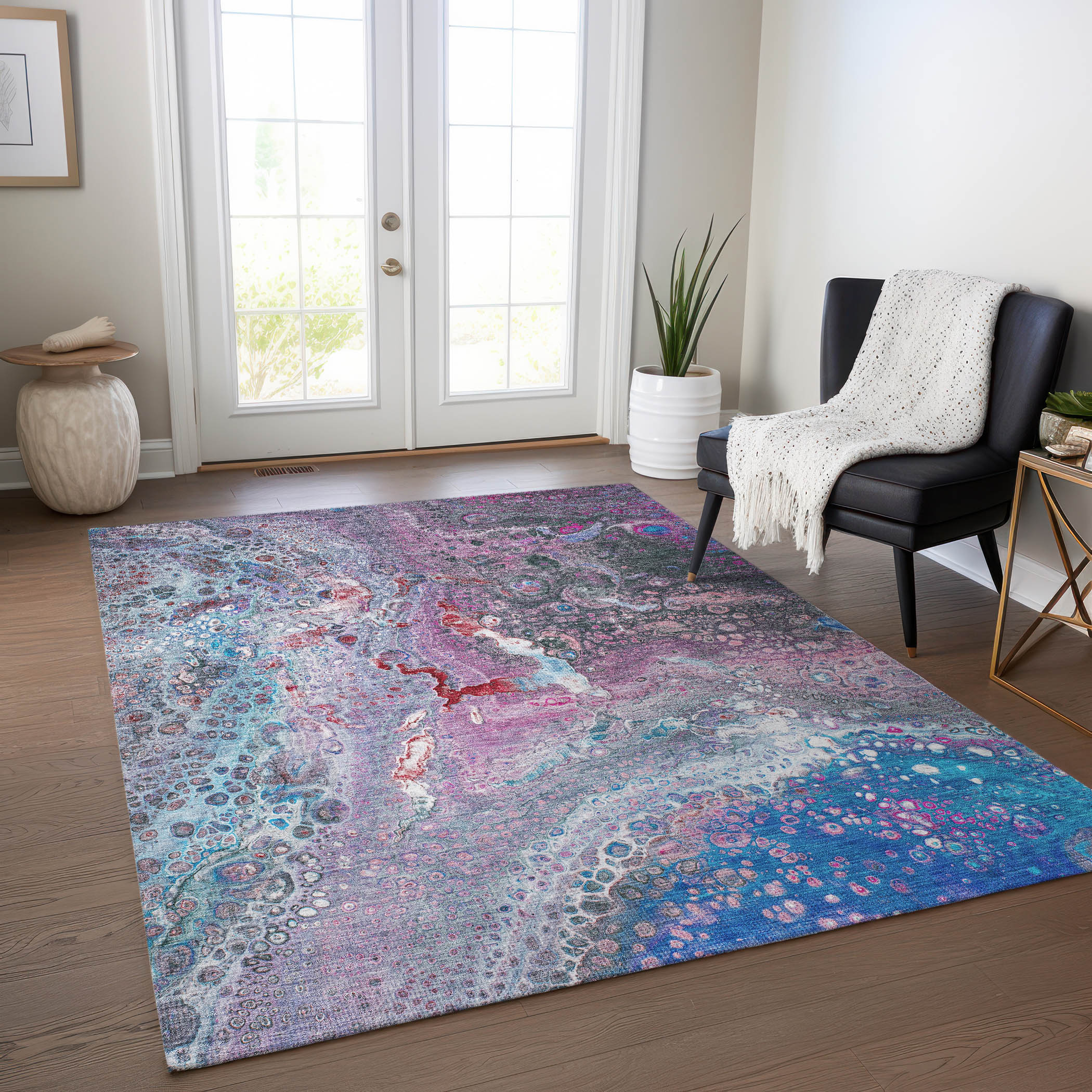 Addison Rugs Chantille Indoor/Outdoor Contemporary Abstract Blue ...
