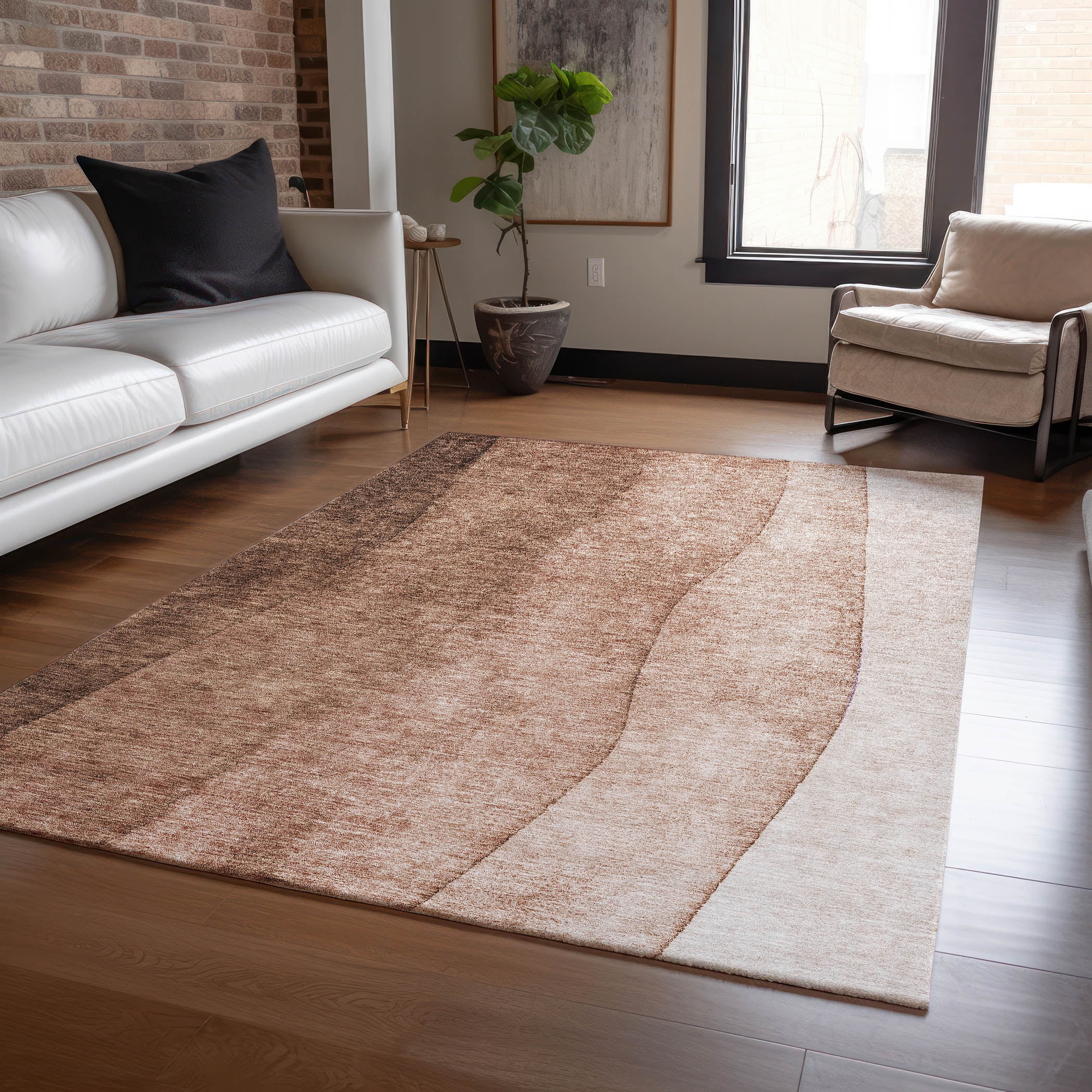 Addison Rugs Chantille Indoor/Outdoor Transitional Ombre Brown Washable ...