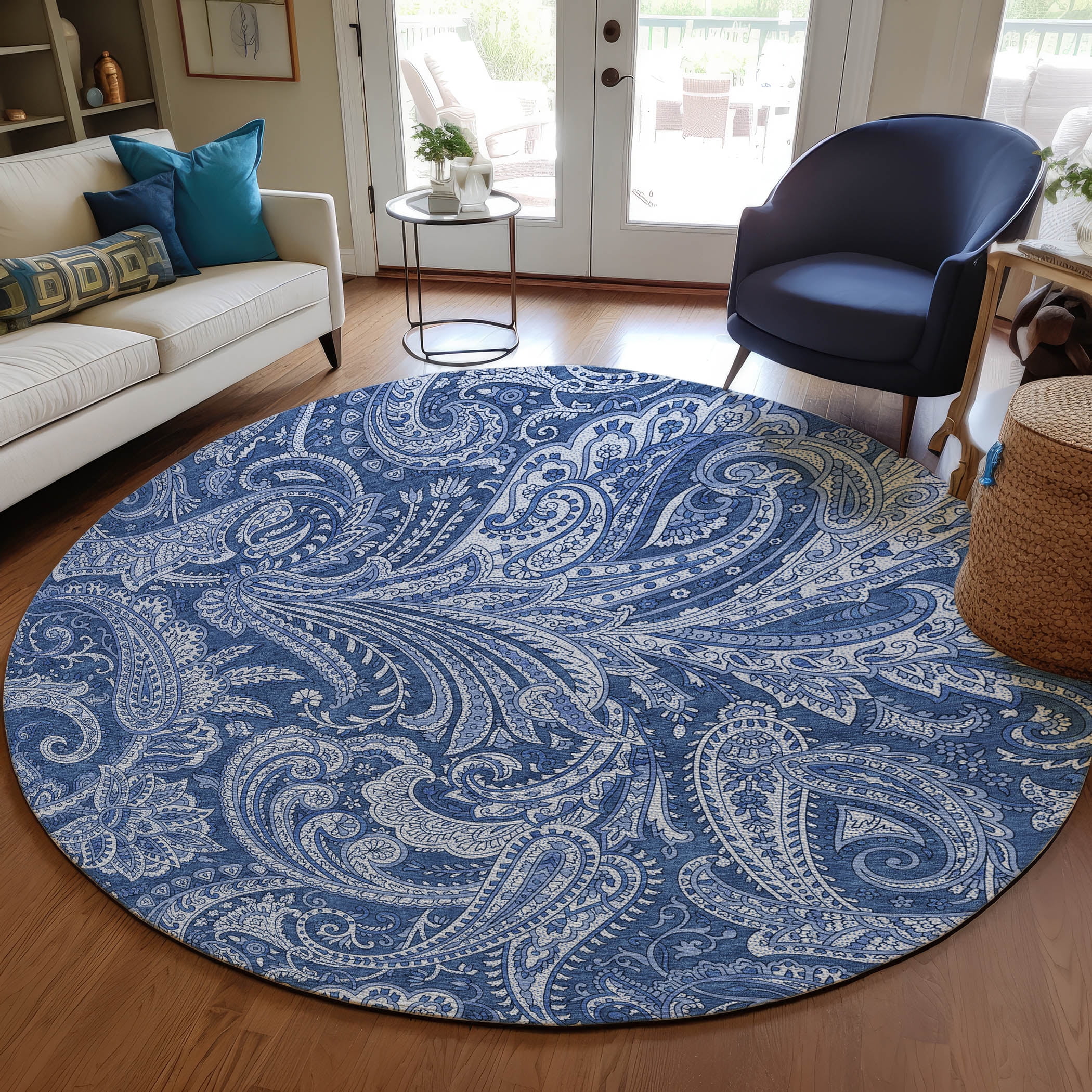 Addison Rugs Chantille Indoor/Outdoor Transitional Paisley Navy ...
