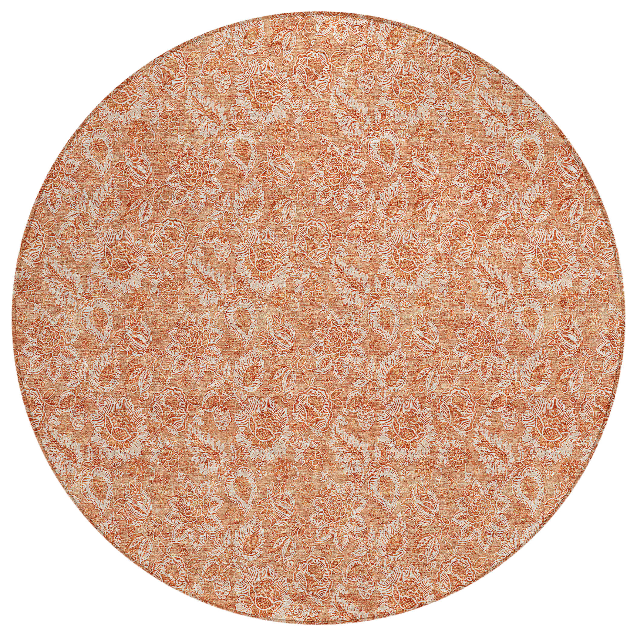Addison Rugs Chantille ACN662 Salmon 8' x 8' Indoor Outdoor Round Area ...