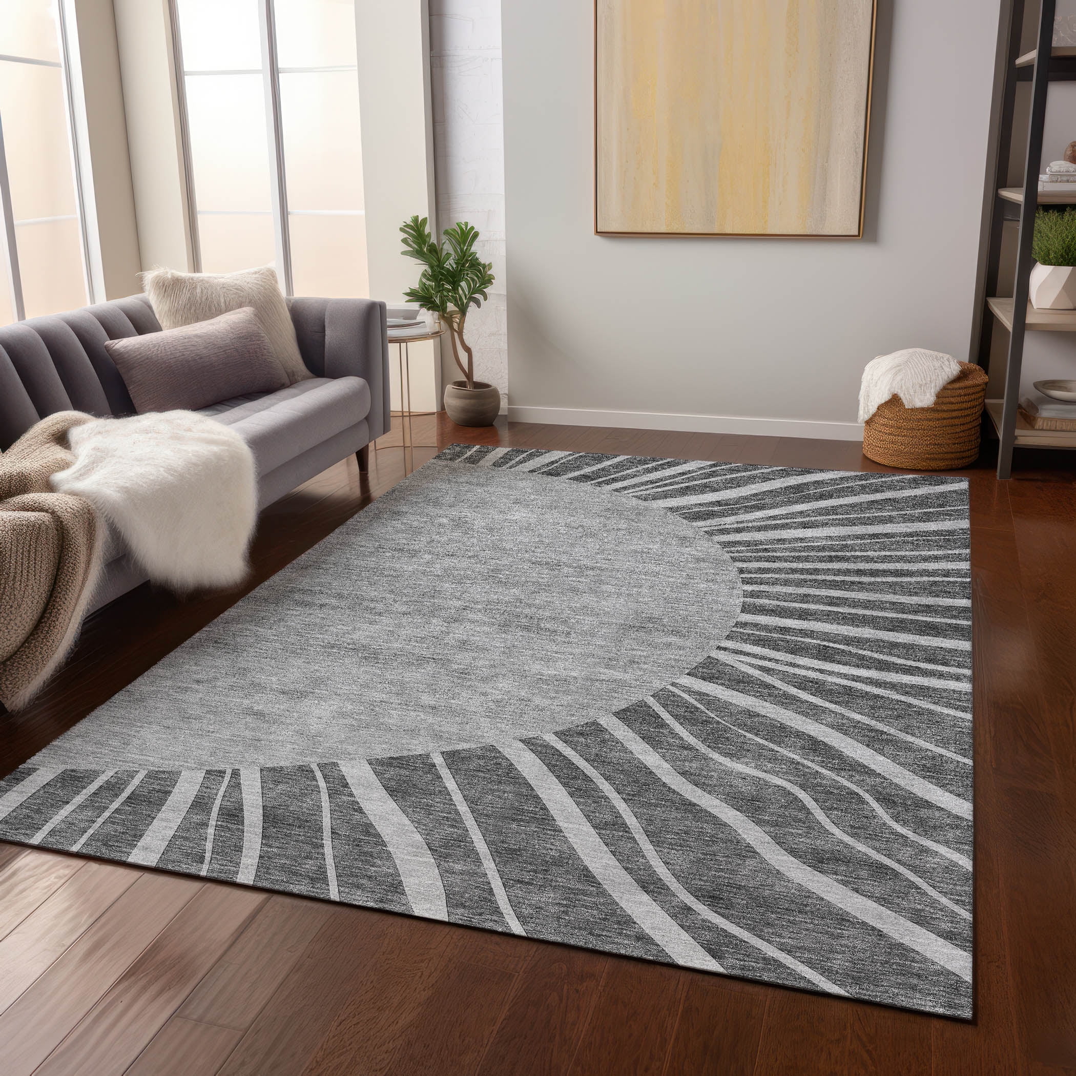 Addison Rugs Chantille Indoor/Outdoor Transitional Abstract Charcoal ...