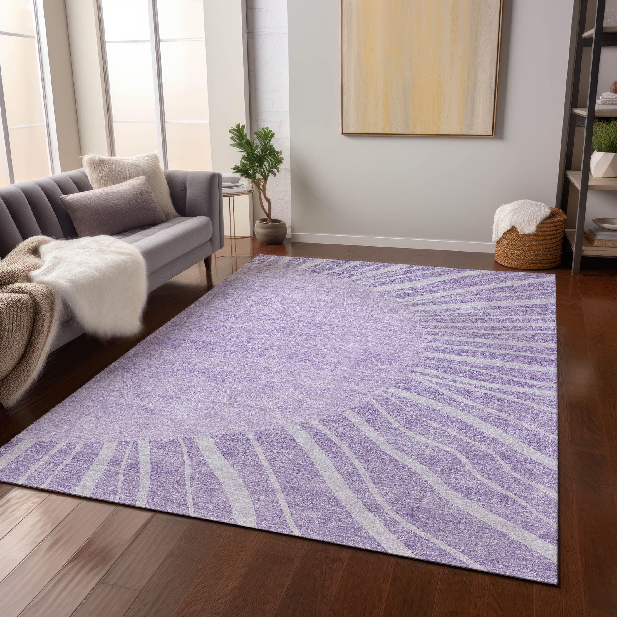 Addison Rugs Chantille Indoor/Outdoor Transitional Abstract Lavender ...