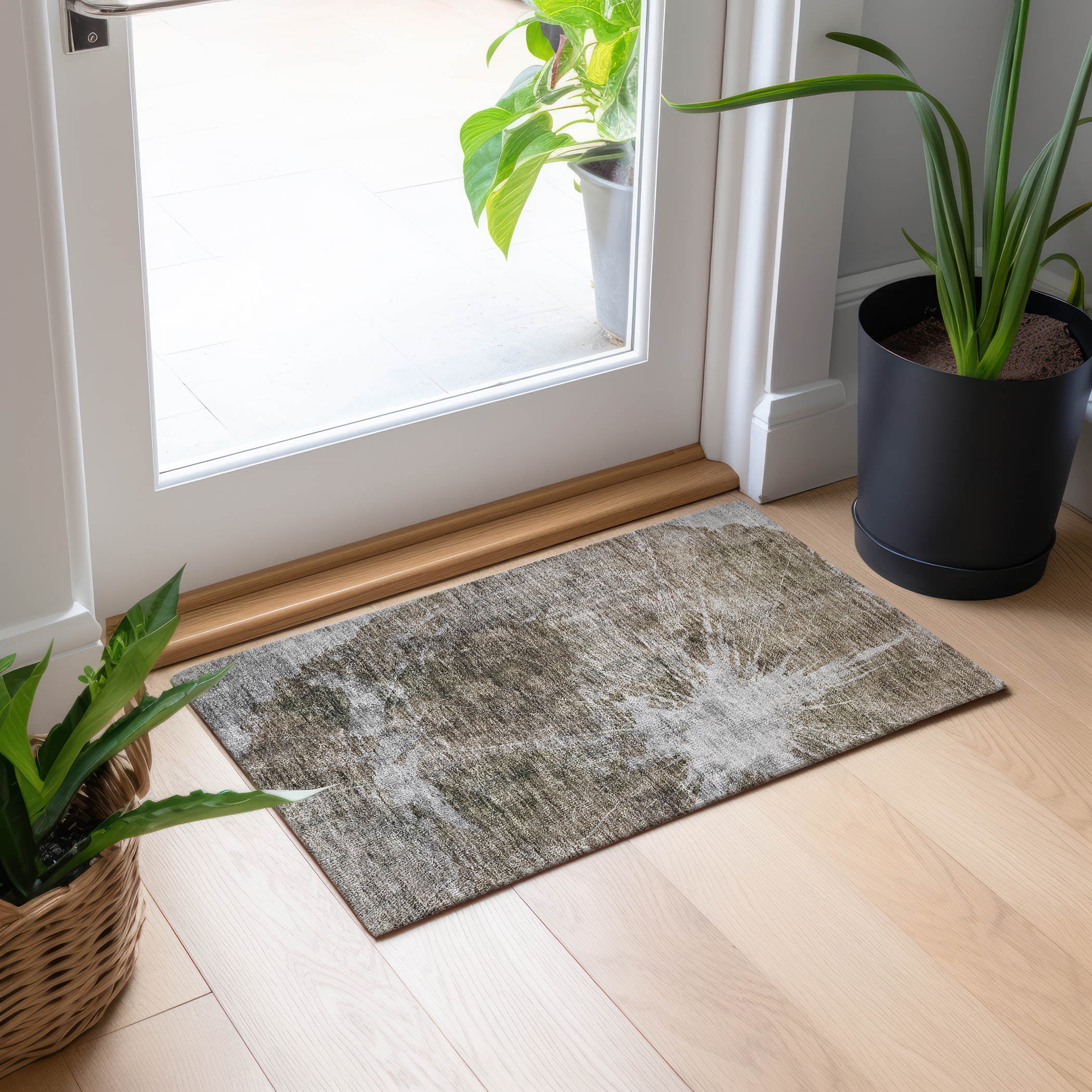 Addison Rugs Chantille Indoor/Outdoor Transitional Organic Taupe Washable Rectangle Rug, 1'8" x ...