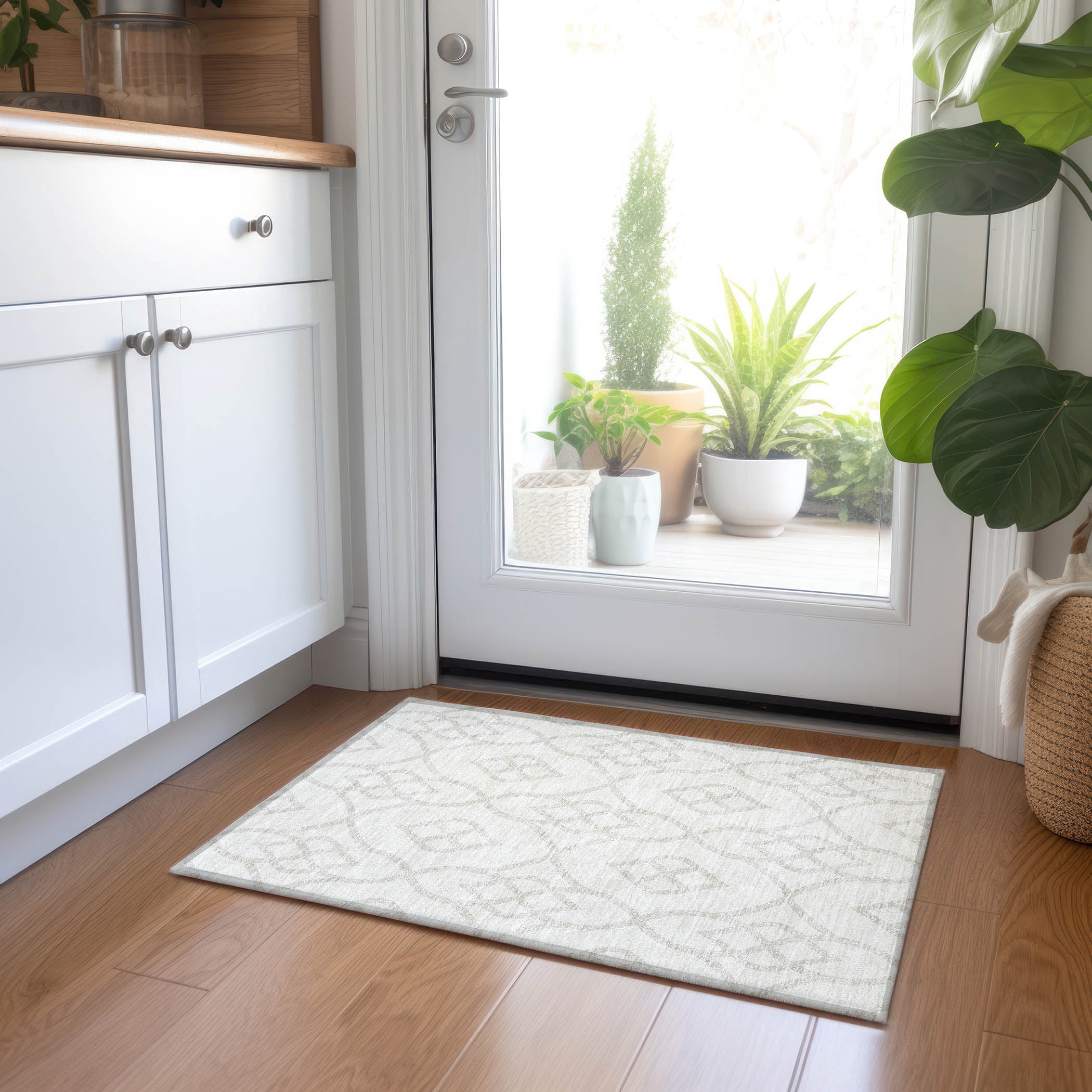 Addison Rugs Chantille Indoor/Outdoor Transitional Scrolls Ivory ...