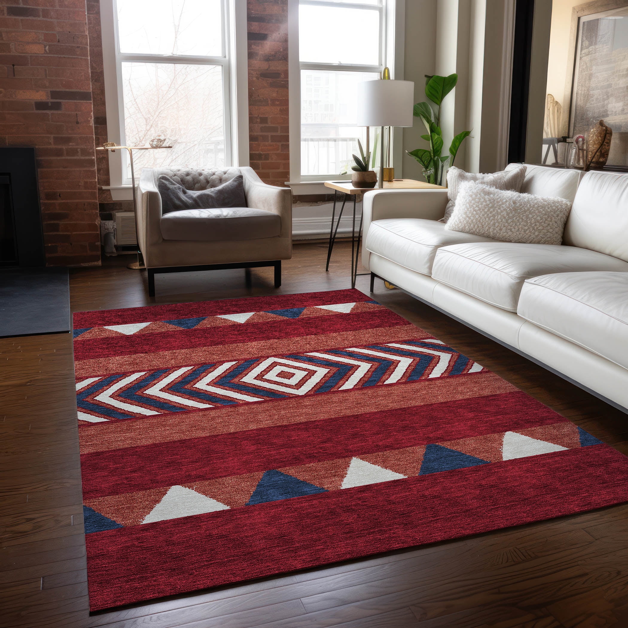 Addison Rugs Chantille Indoor/Outdoor Transitional Southwest Red ...