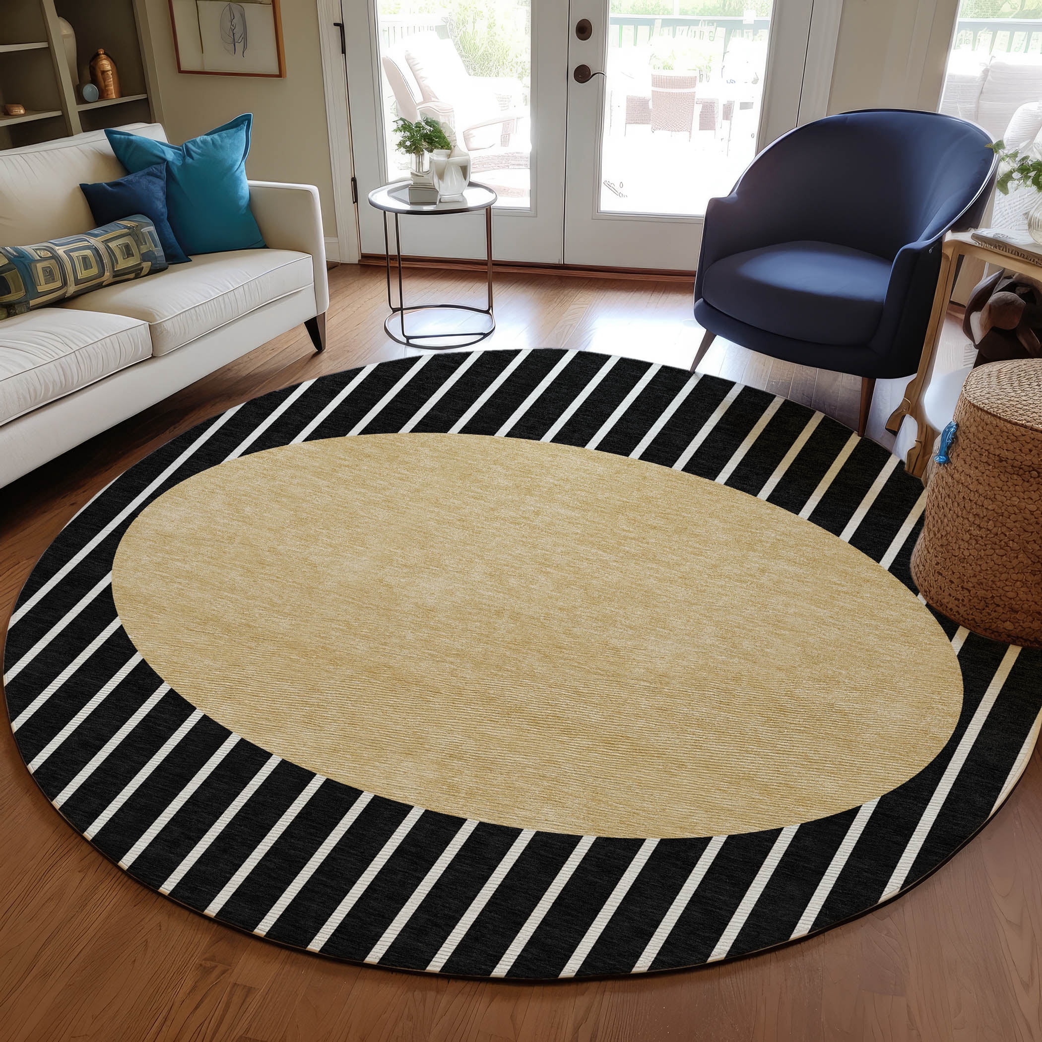 Addison Rugs Chantille Indoor/Outdoor Transitional Stripes Black ...