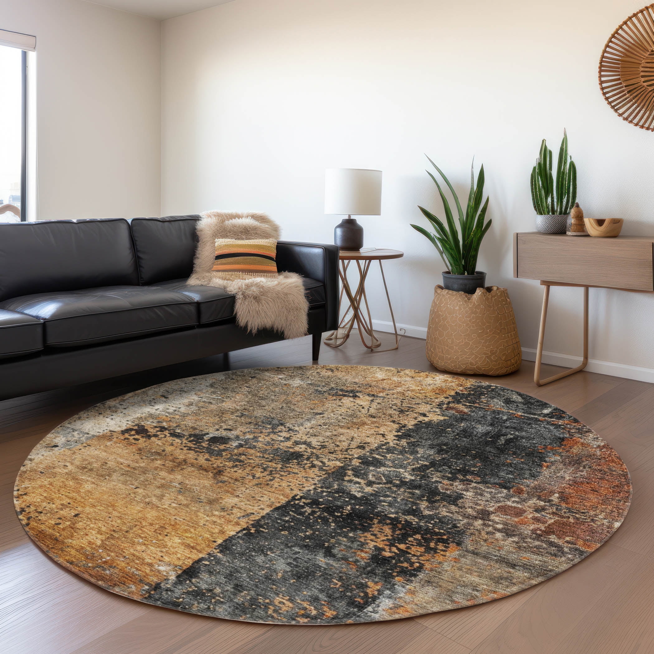 Addison Rugs Chantille Indoor/Outdoor Copper Washable Round Rug, 8' x 8 ...