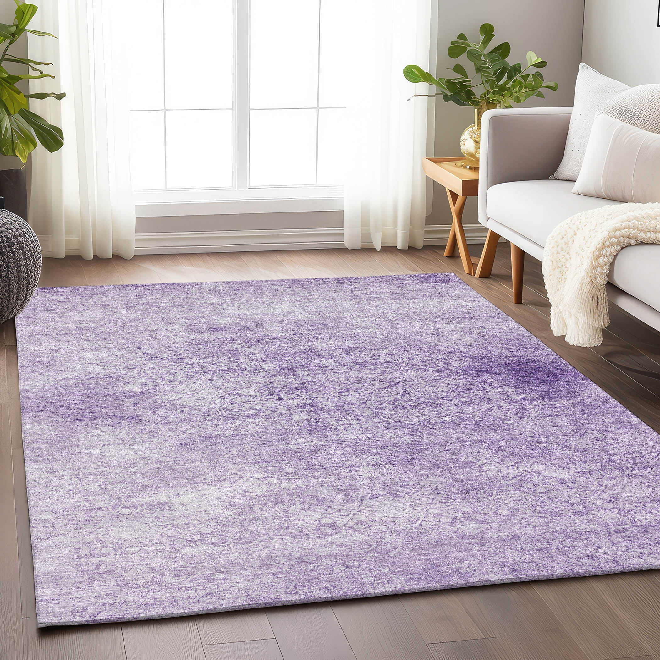 Addison Rugs Chantille Indoor/Outdoor Traditional Global Lilac Machine ...