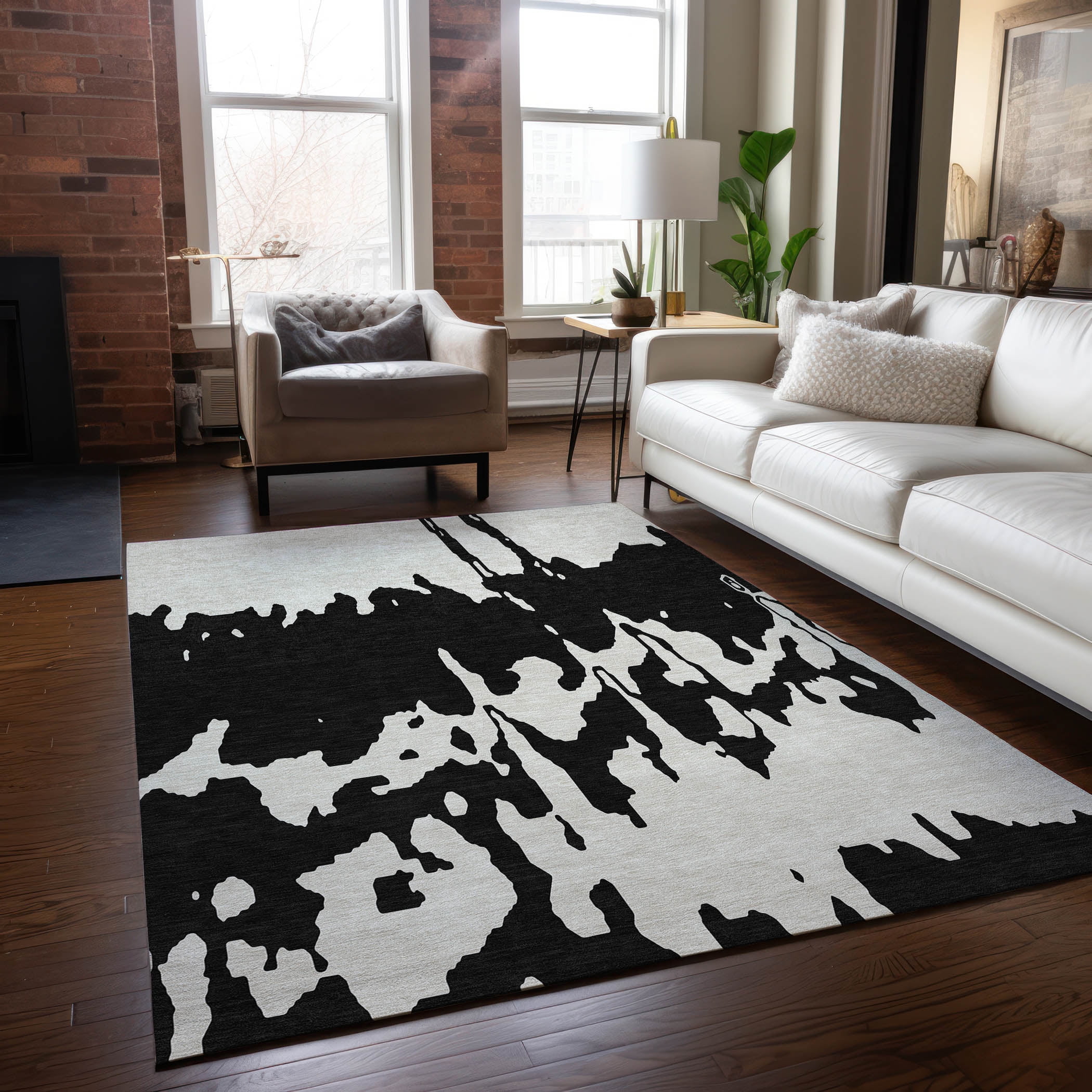 Addison Rugs Chantille Indoor/Outdoor Transitional Abstract Black ...