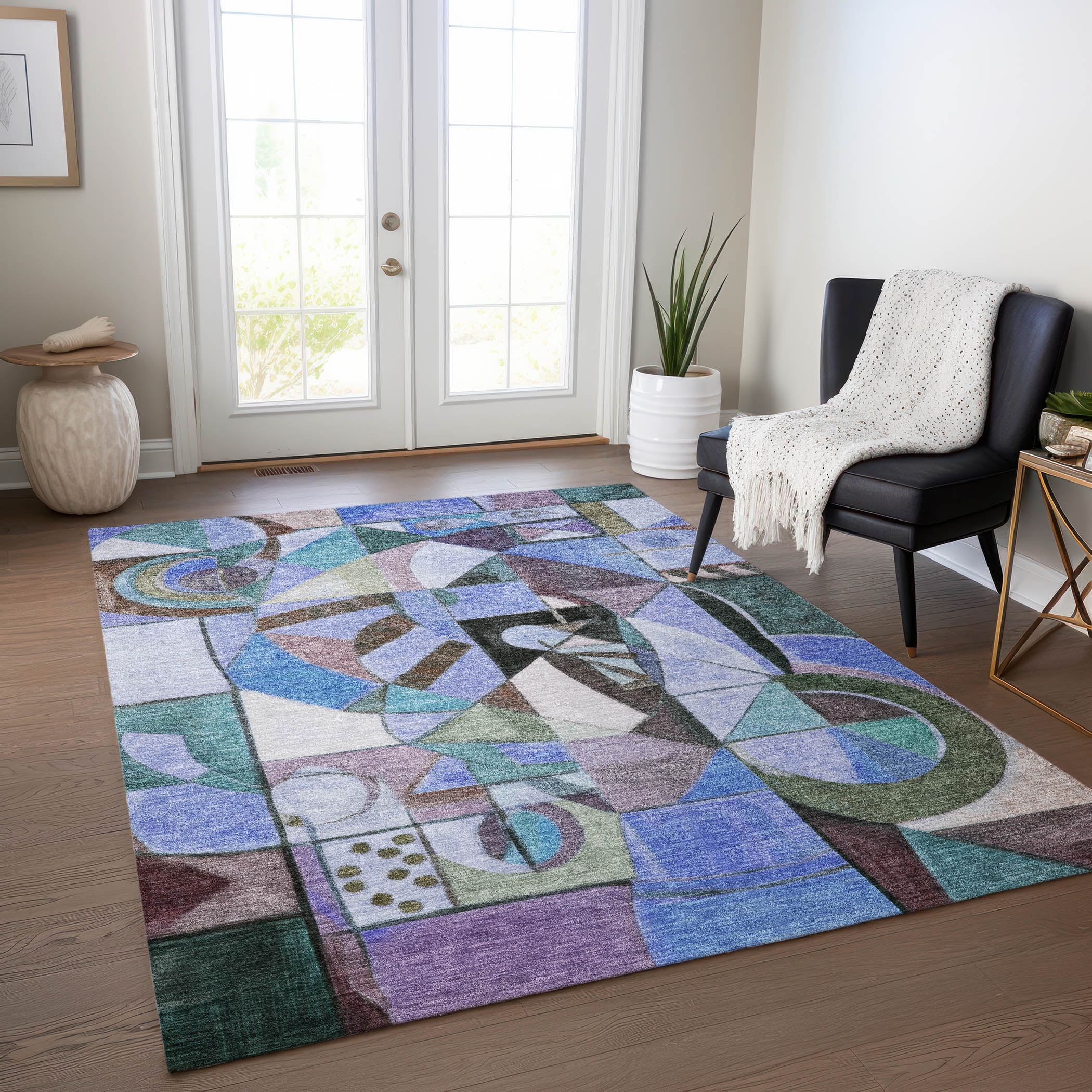 Addison Rugs Chantille Indoor/Outdoor Transitional Abstract Green ...