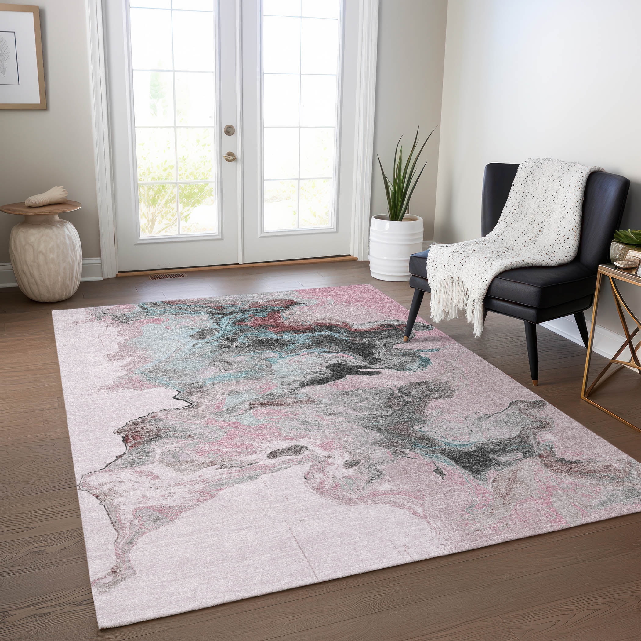 Addison Rugs Chantille Indoor/Outdoor Transitional Abstract Pink ...