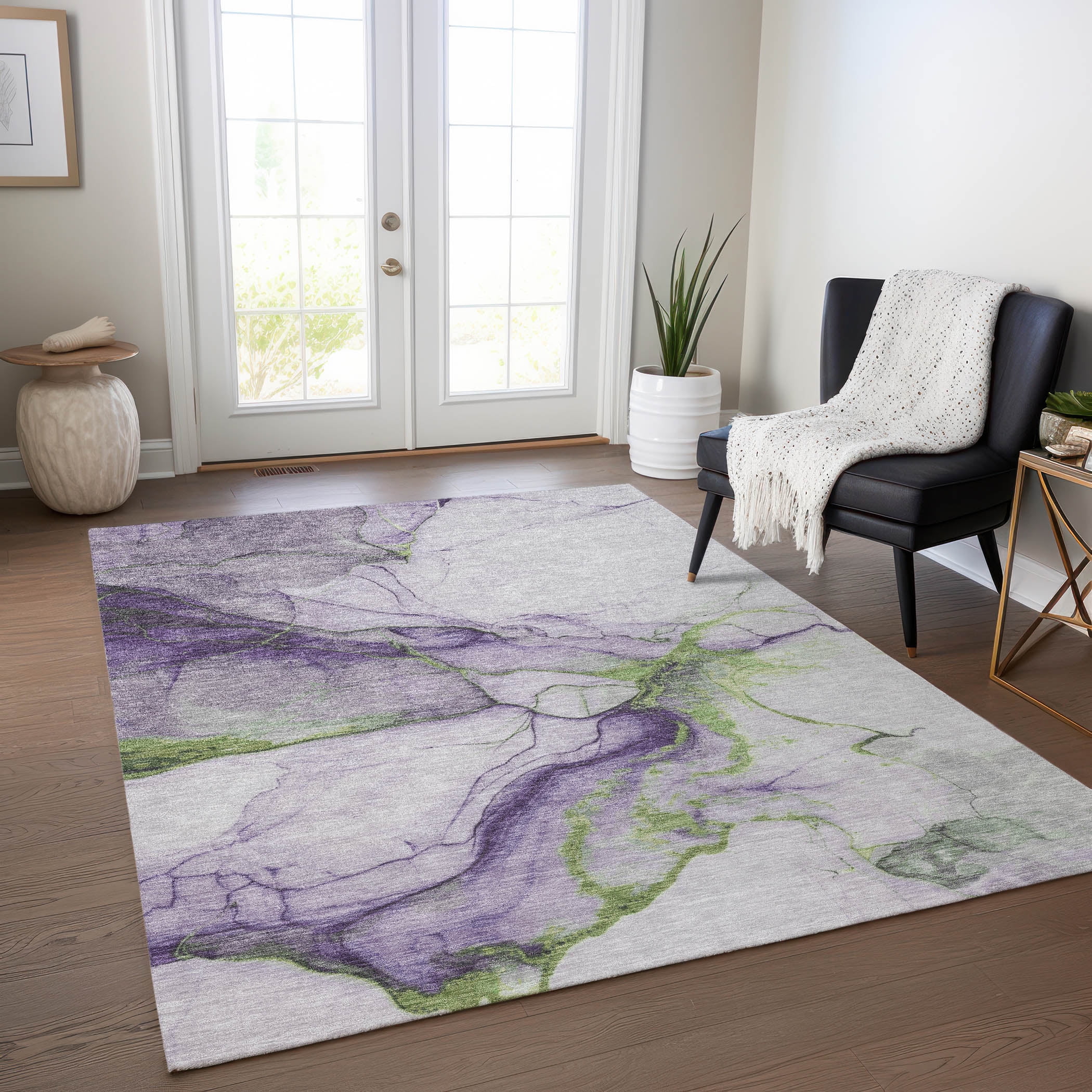 Addison Rugs Chantille Indoor/Outdoor Transitional Abstract Purple ...