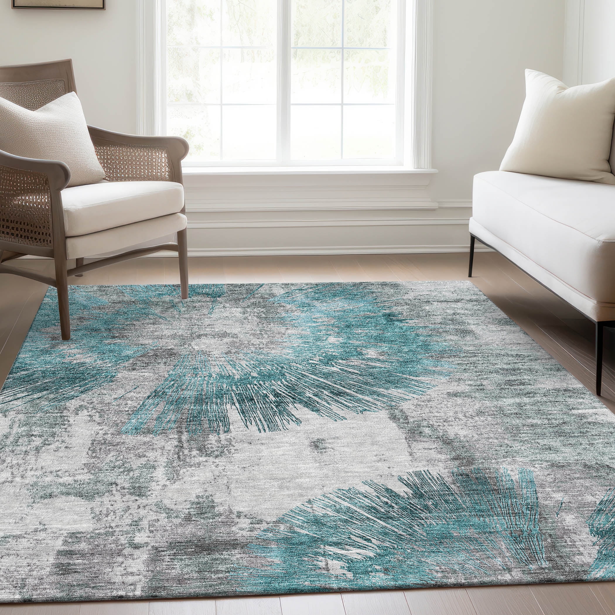 Addison Rugs Chantille Indoor/Outdoor Transitional Abstract Teal ...