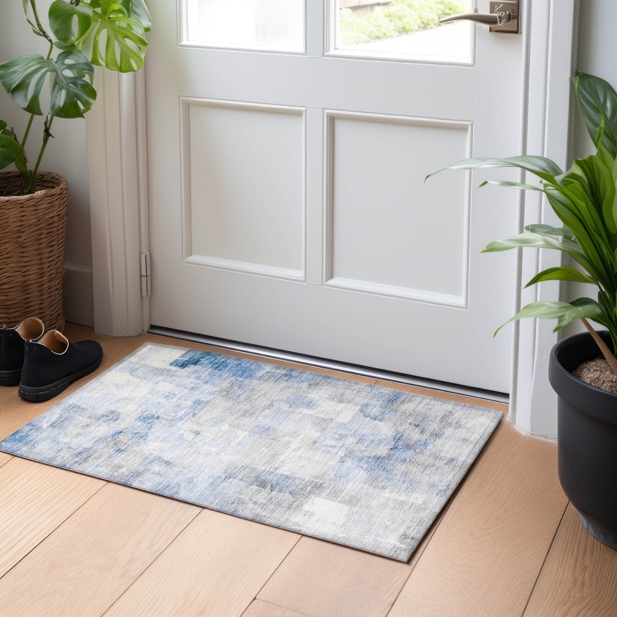 Addison Rugs Chantille Indoor/Outdoor Transitional Blocks Denim ...