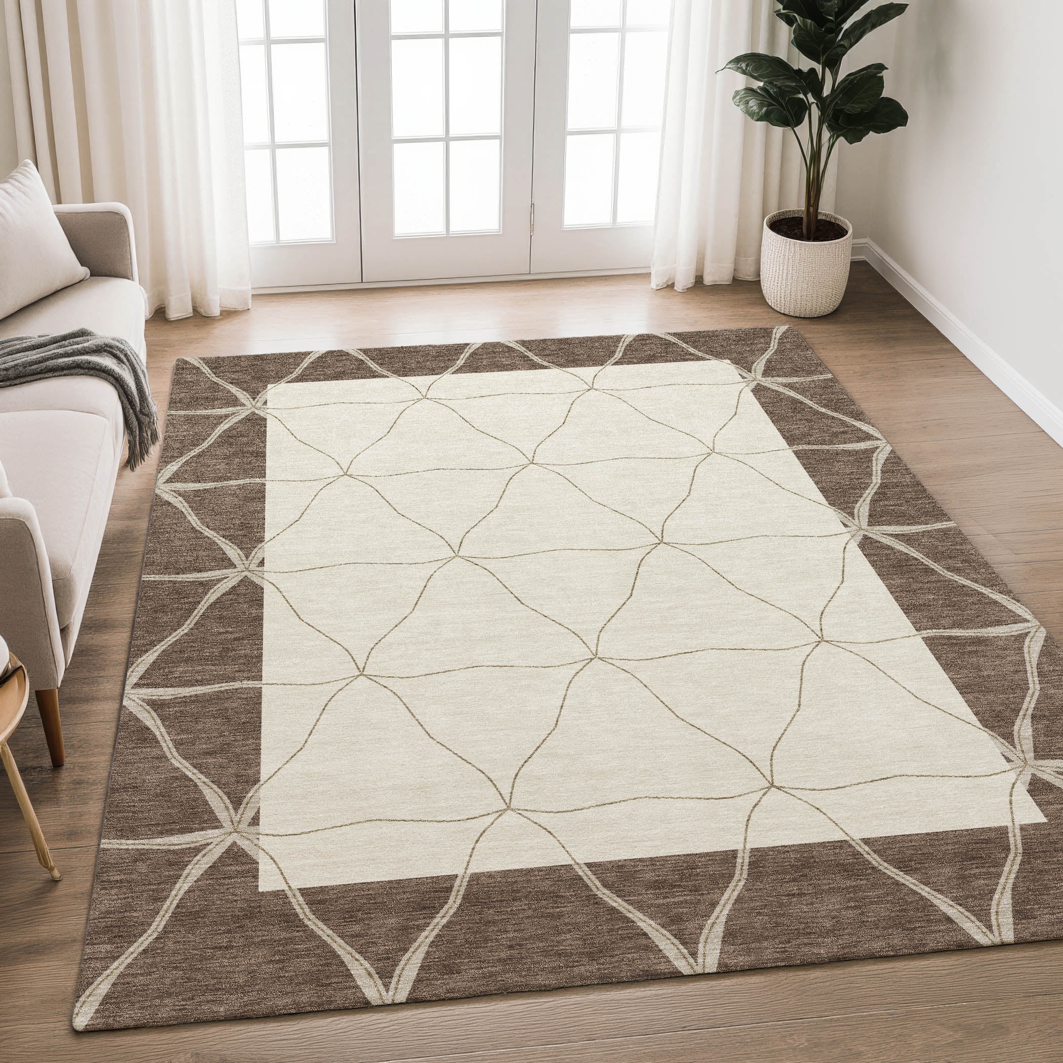 Addison Rugs Chantille Indoor/Outdoor Transitional Border Coffee ...