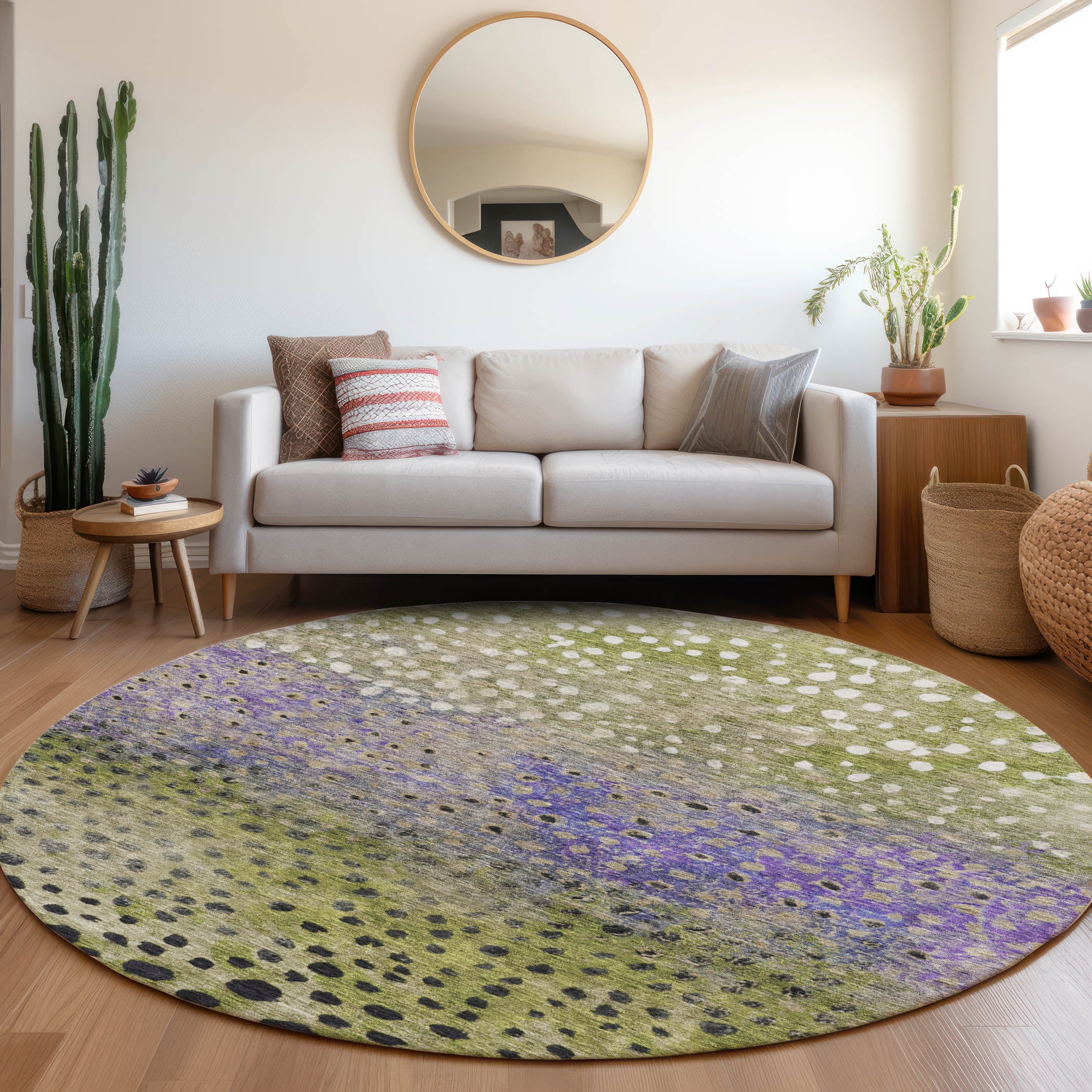 Addison Rugs Chantille Indoor/Outdoor Transitional Circles Green ...