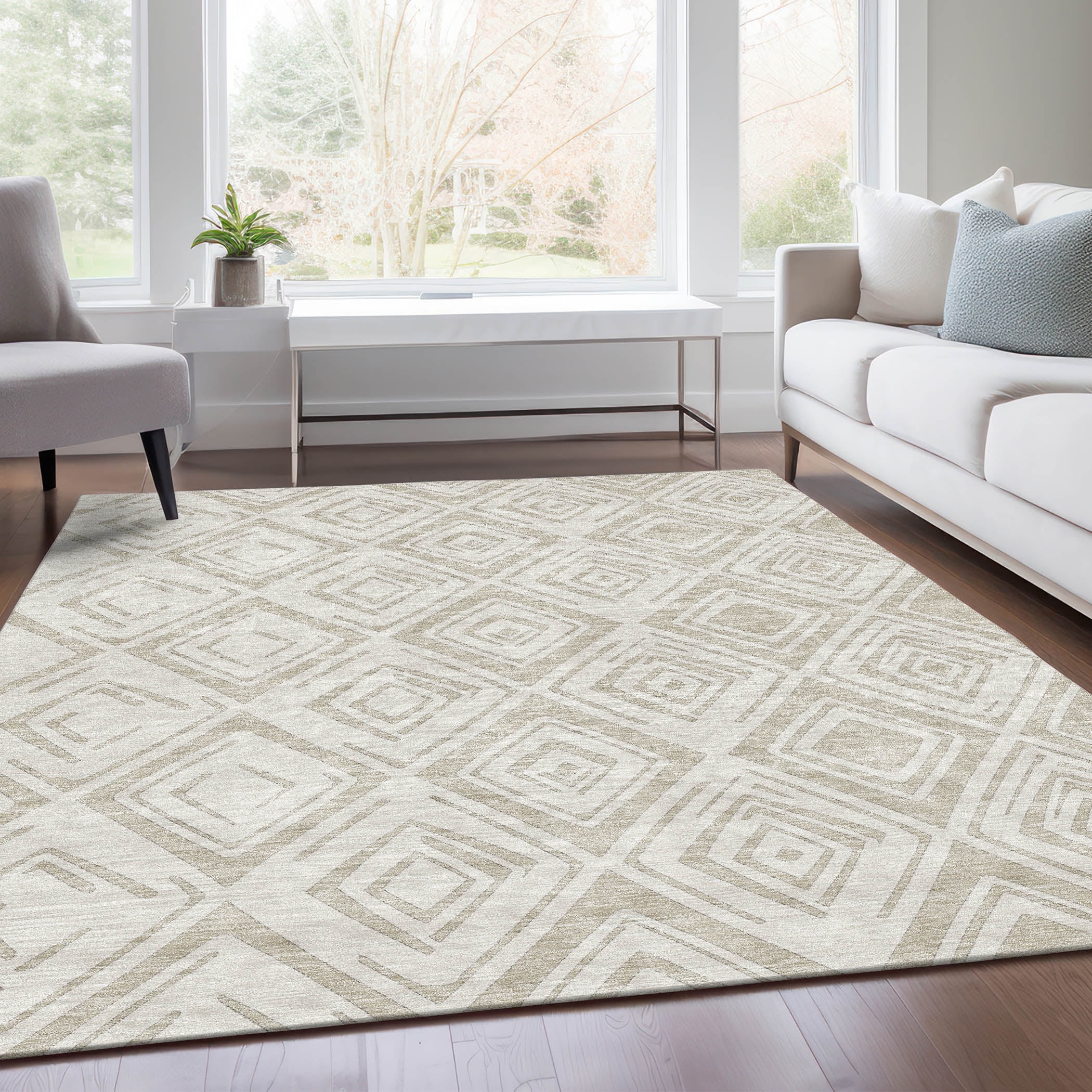 Addison Rugs Chantille Indoor/Outdoor Transitional Diamond Beige ...