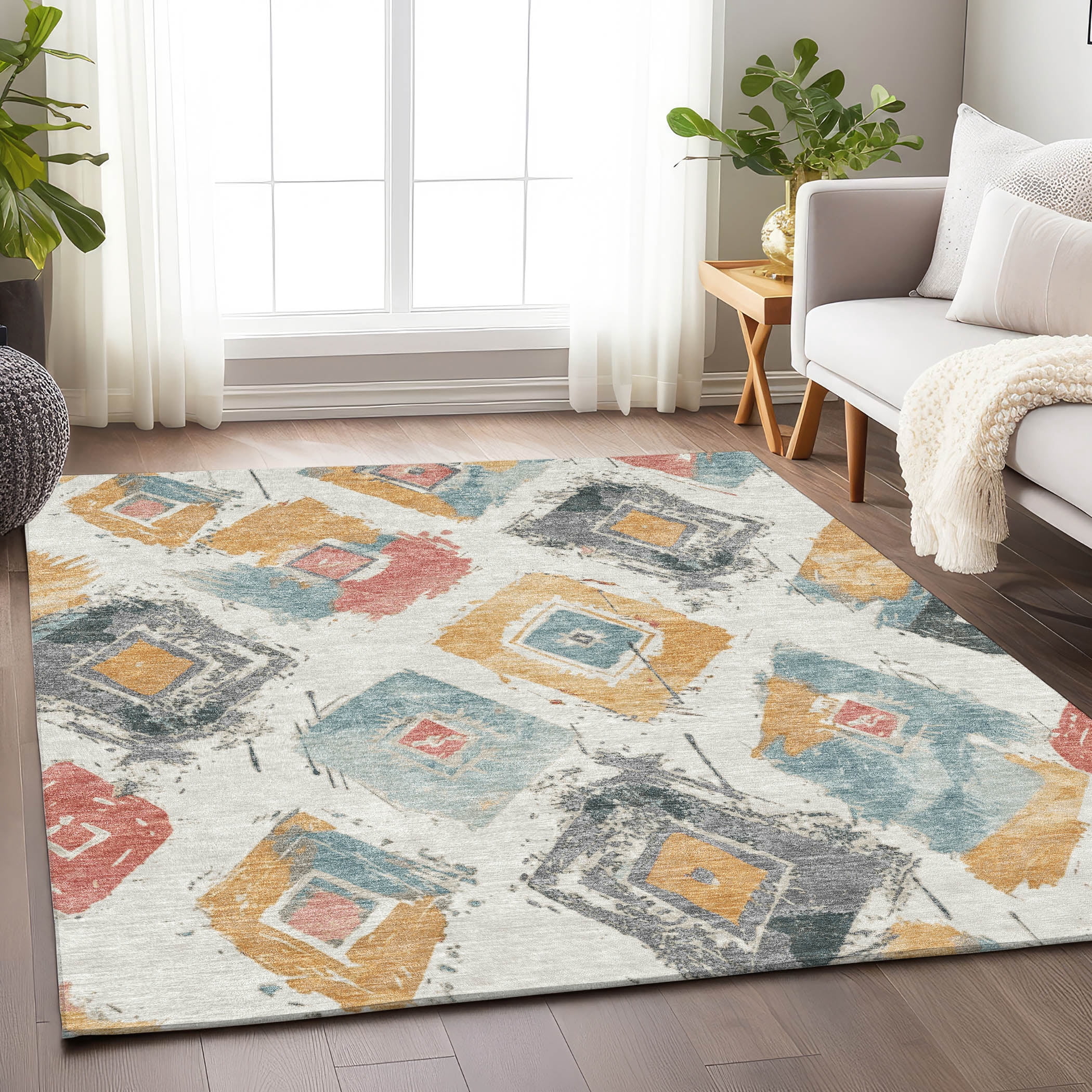 Addison Rugs Chantille Indoor/Outdoor Transitional Diamonds Ivory ...