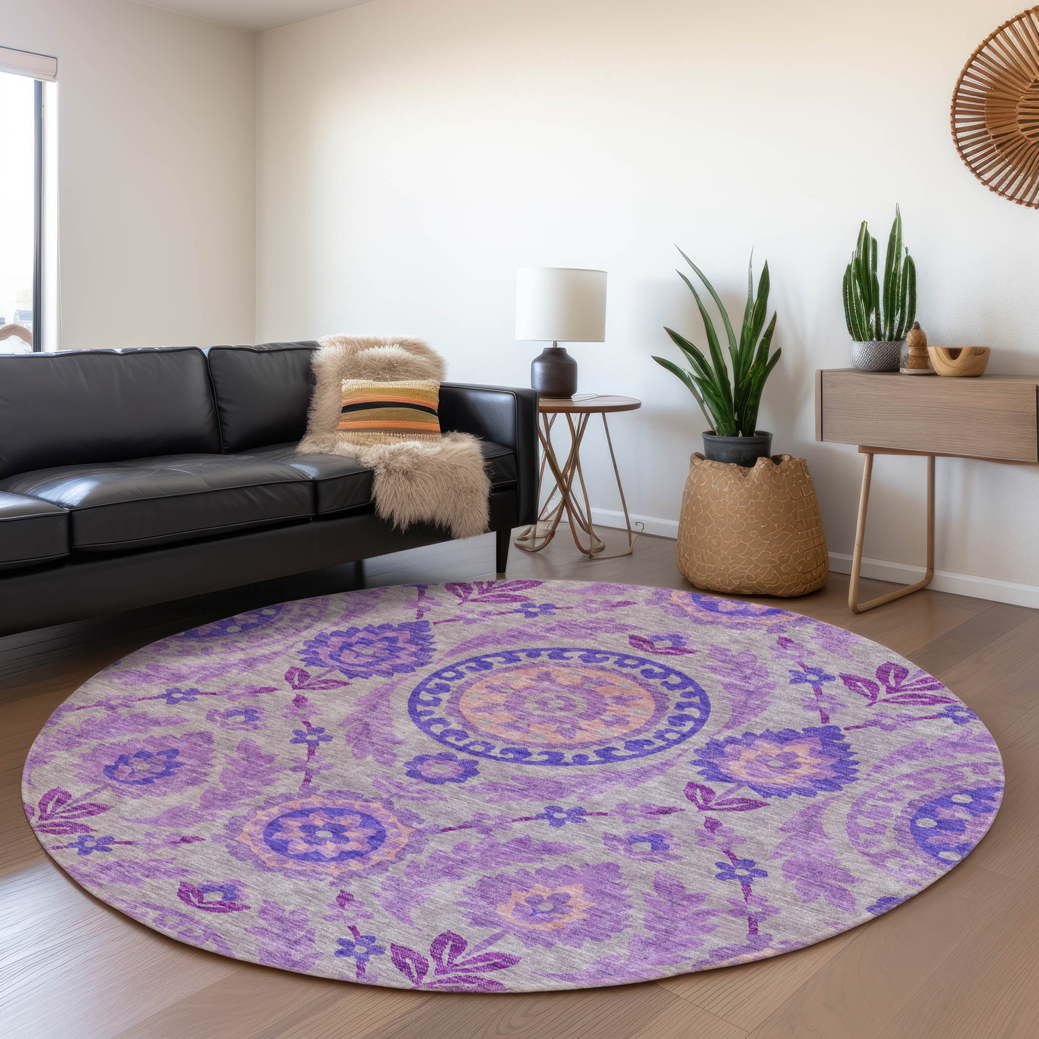 Addison Rugs Chantille Indoor/Outdoor Transitional Floral Lavender ...
