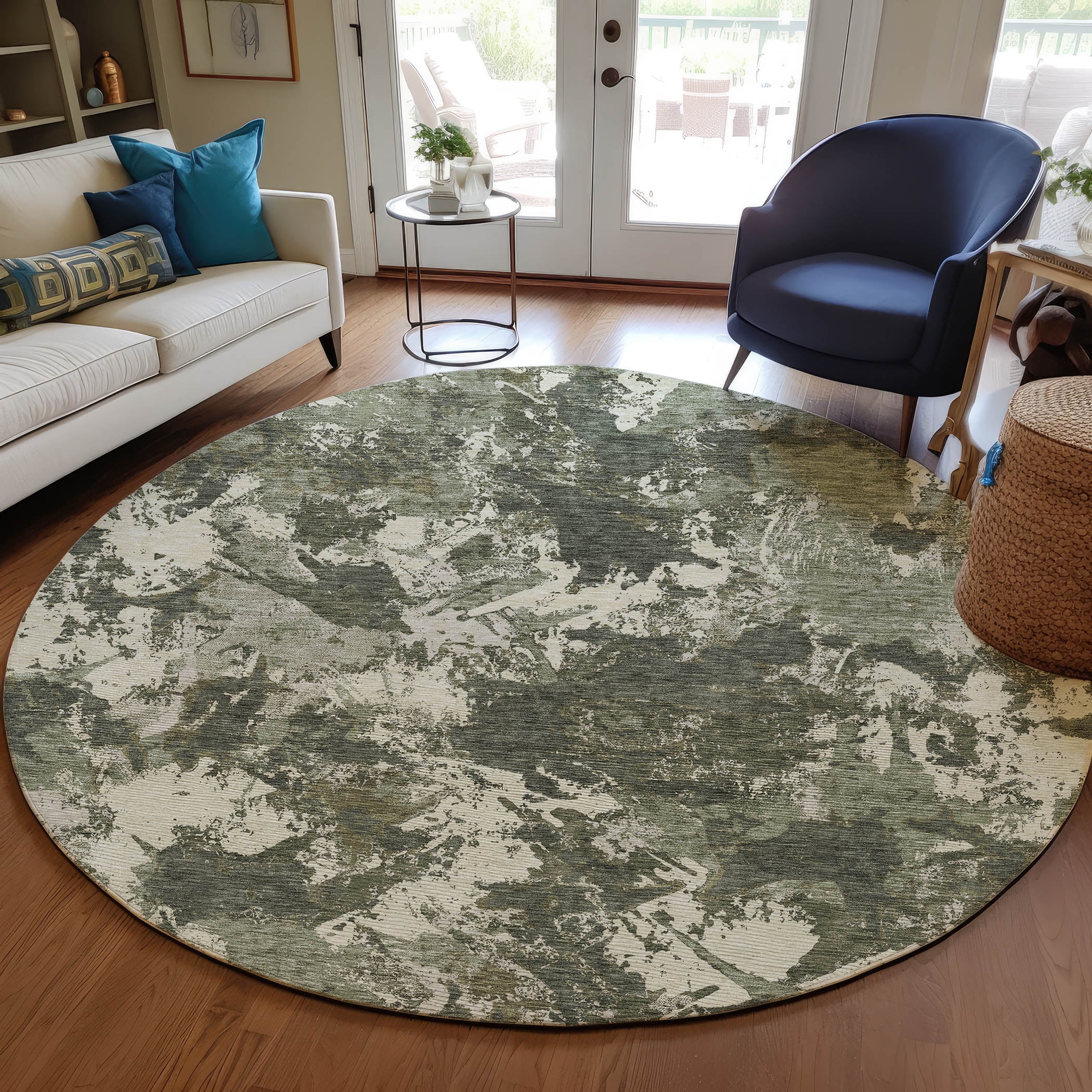 Addison Rugs Chantille Indoor/Outdoor Transitional Floral Olive ...