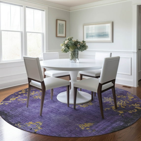 Addison Rugs Chantille Indoor/Outdoor Transitional Floral Purple ...