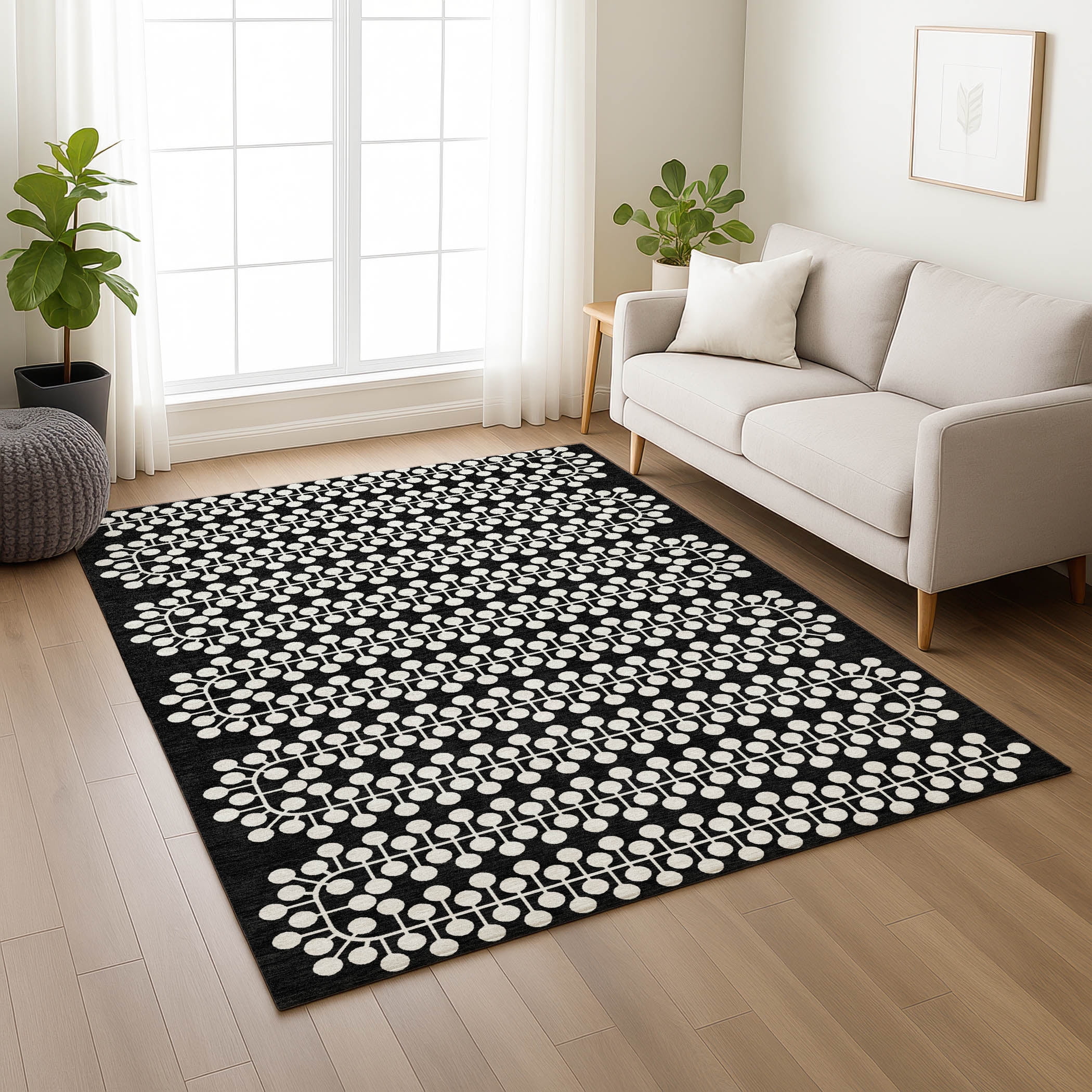 Addison Rugs Chantille Indoor/Outdoor Transitional Geometric Black ...
