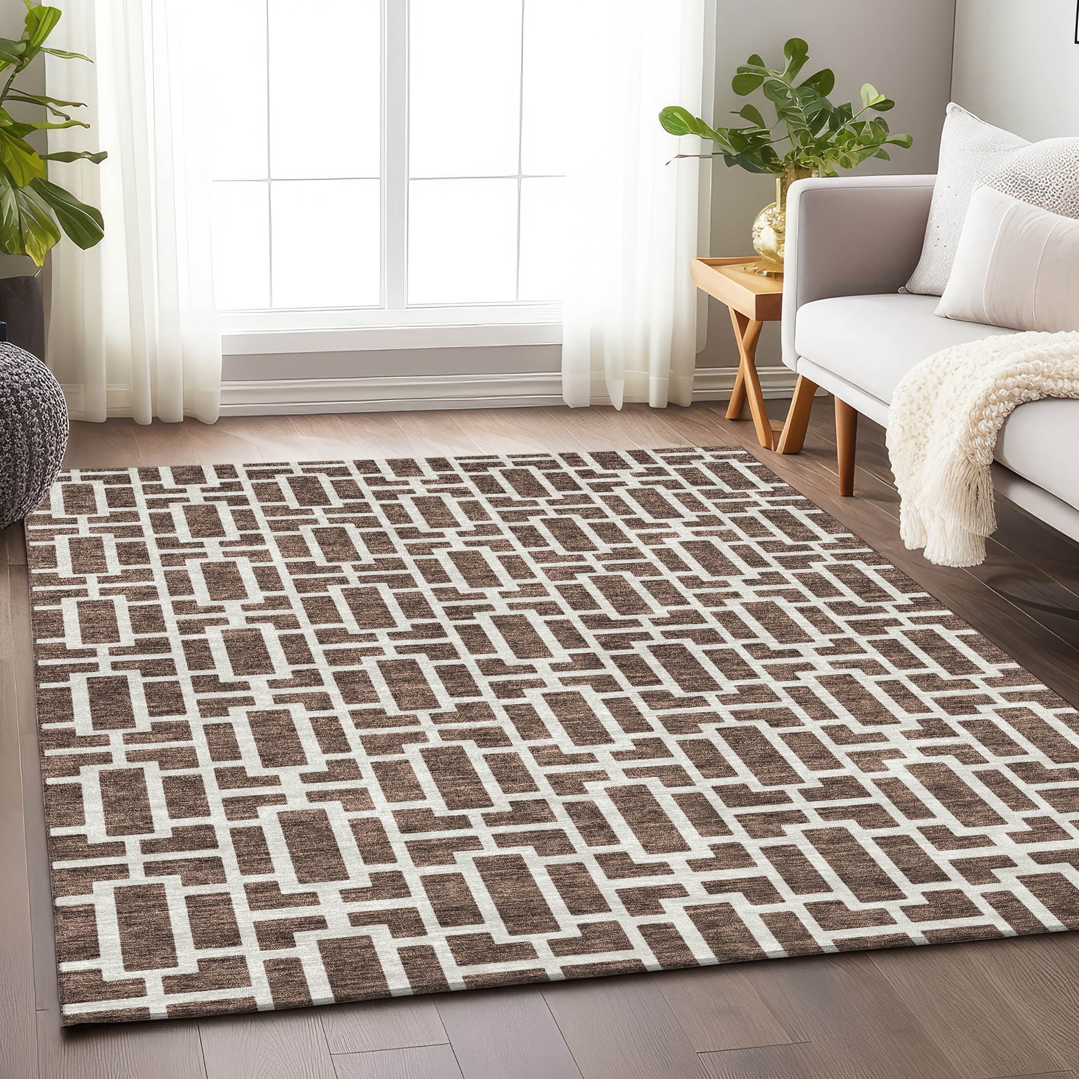 Addison Rugs Chantille Indoor/Outdoor Transitional Geometric Brown ...