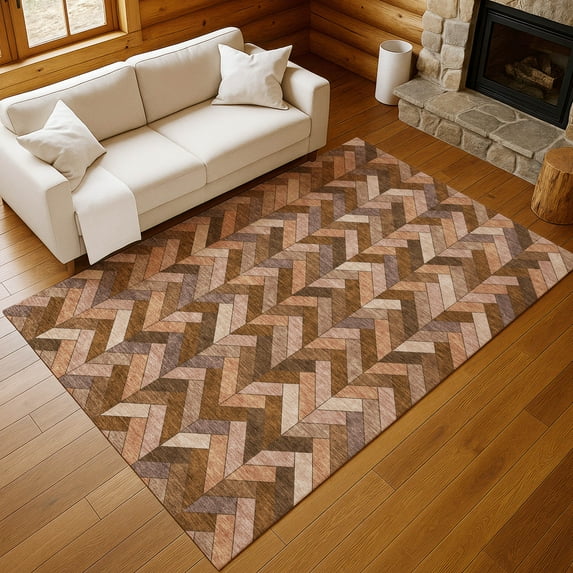 Addison Rugs Chantille Indoor/Outdoor Transitional Geometric Copper ...