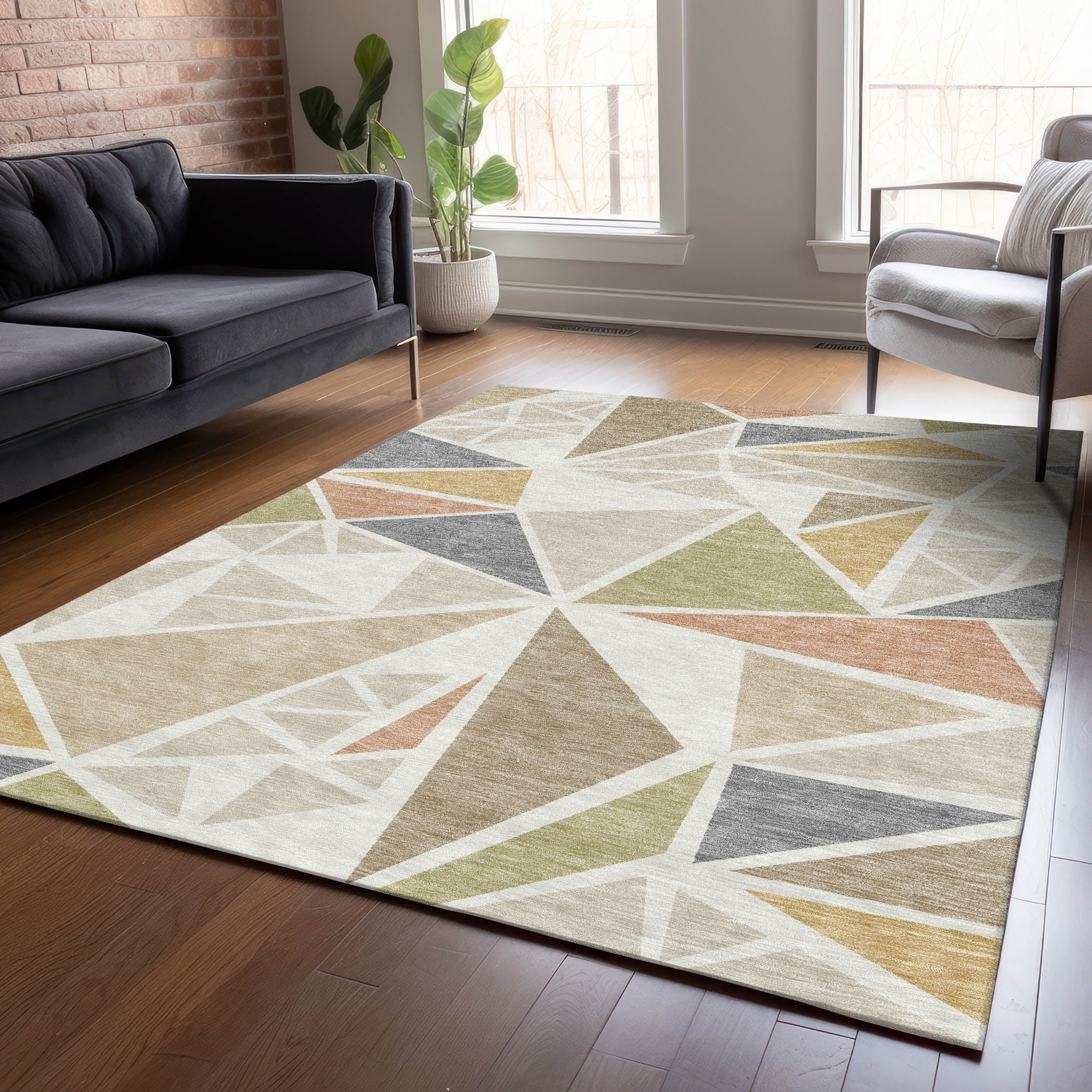 Addison Rugs Chantille Indoor/Outdoor Transitional Geometric Ivory ...